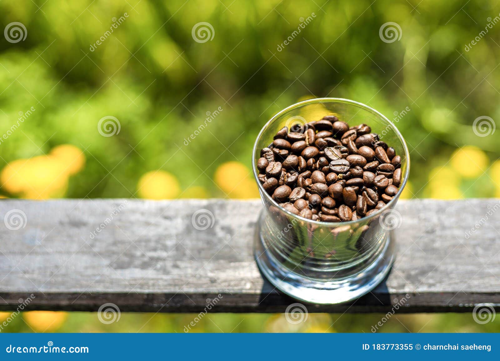 Coffee Seed in Glass on the Table Stock Image - Image of farming ...