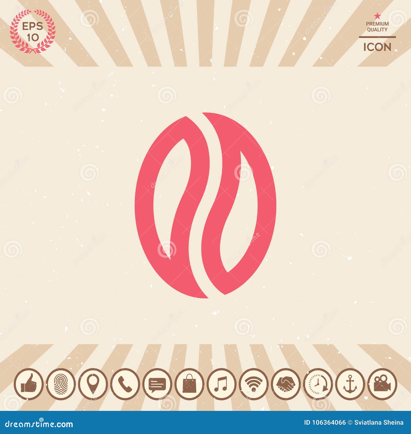 Coffee seed - logo stock vector. Illustration of energy - 106364066