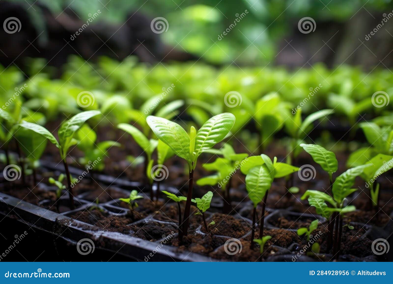 Coffee Seedlings in Nursery Ready for Planting Stock Photo - Image of ...