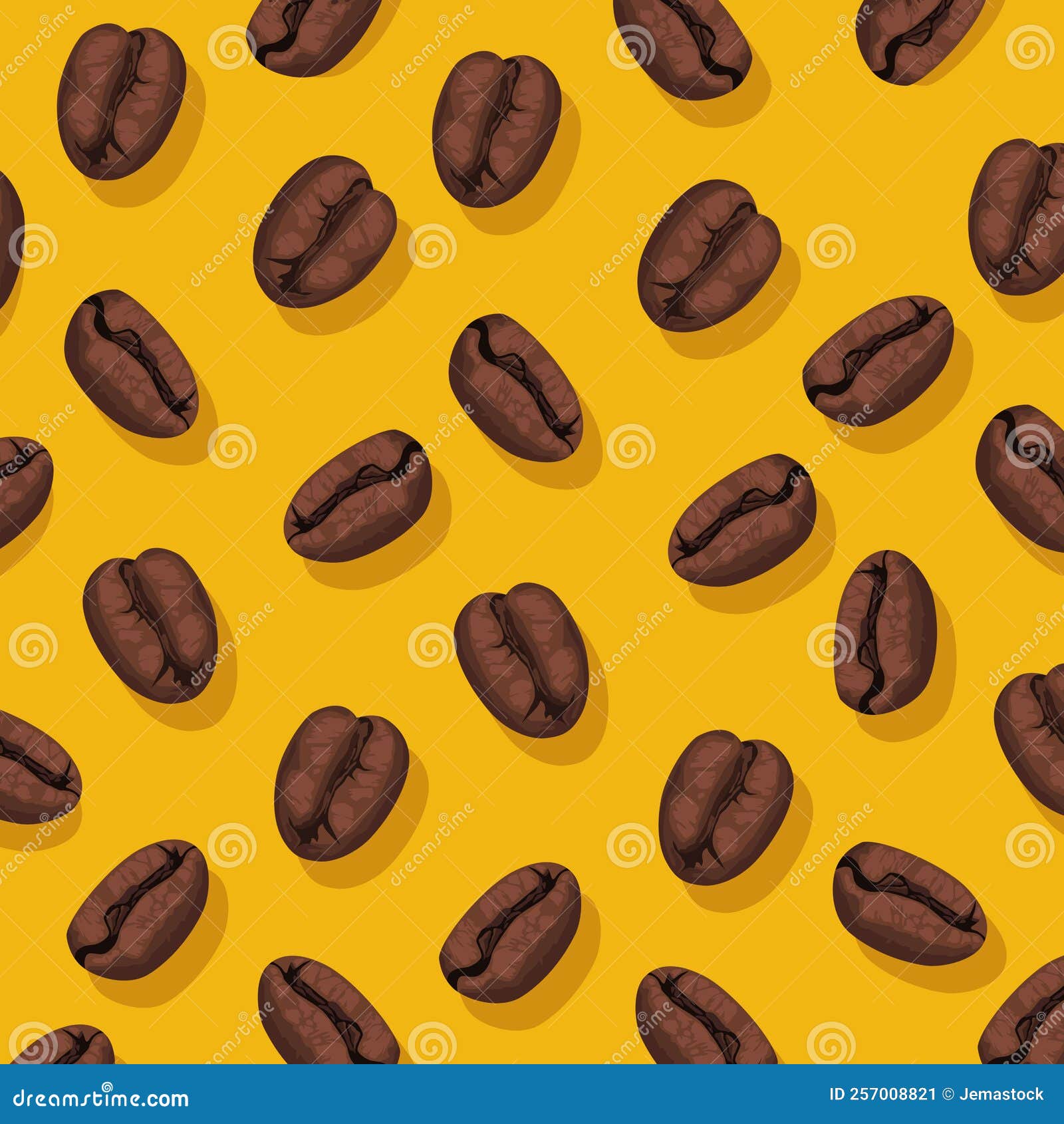 Coffee seeds pattern stock vector. Illustration of realism - 257008821