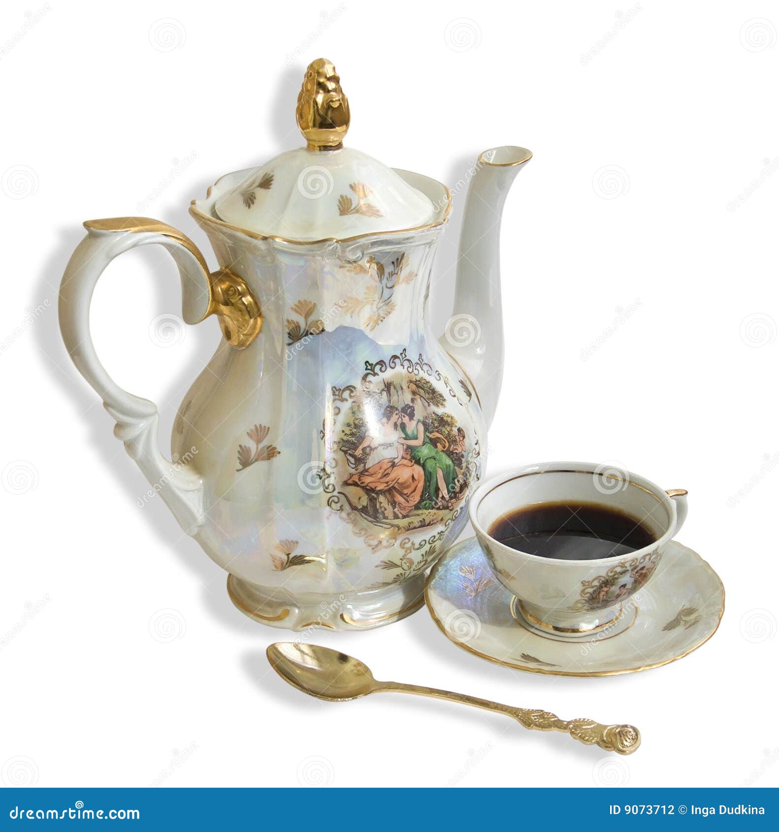 Coffee service stock photo. Image of cafe, gilt, gourmet - 9073712