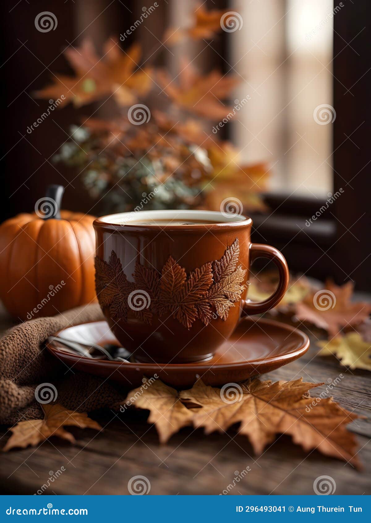 A Coffee Set with Autumn Vibe Stock Image - Image of table, minimalist ...