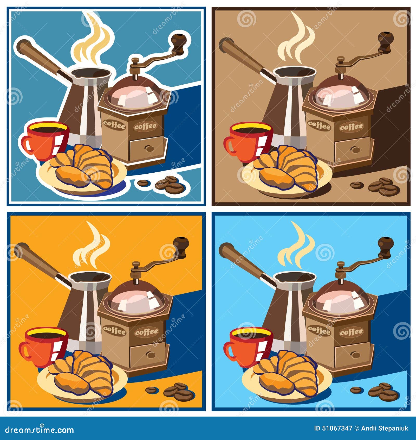 Coffee set stock vector. Illustration of emblem, banner - 51067347