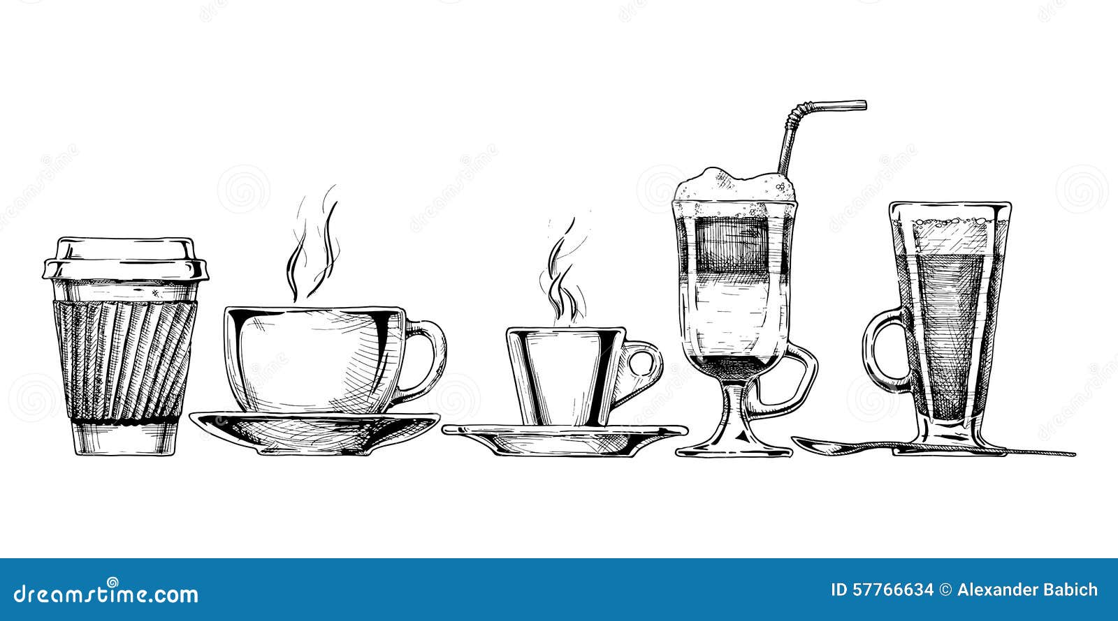 Coffee set stock illustration. Illustration of grunge - 57766634
