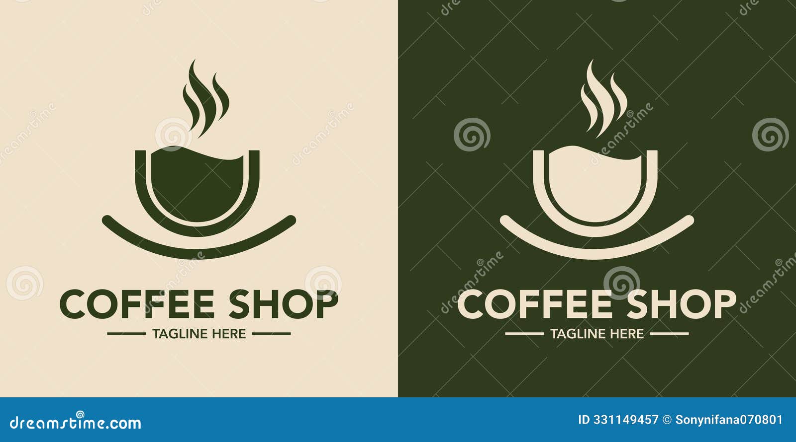 Simple Minimalist Coffee Shop Logo Design Stock Vector - Illustration ...