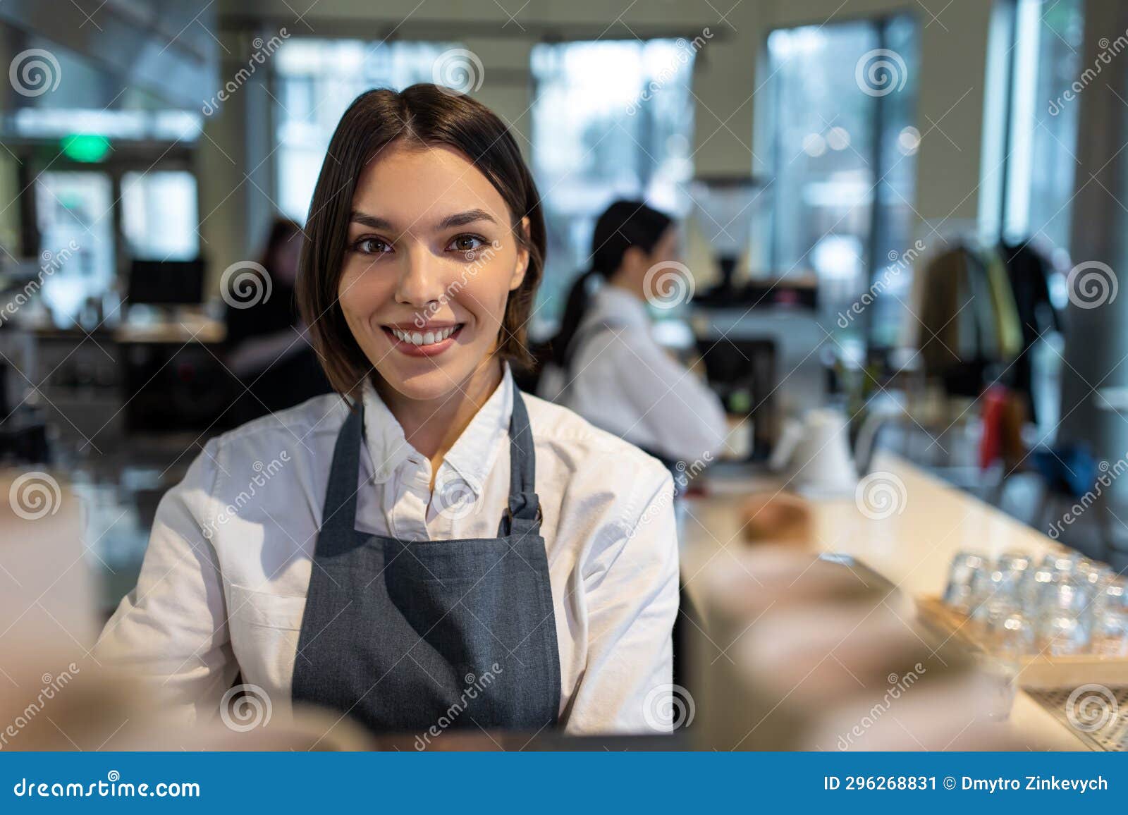 Coffee Shop Assistant Preparing Coffee in a Coffee Store Stock Image ...