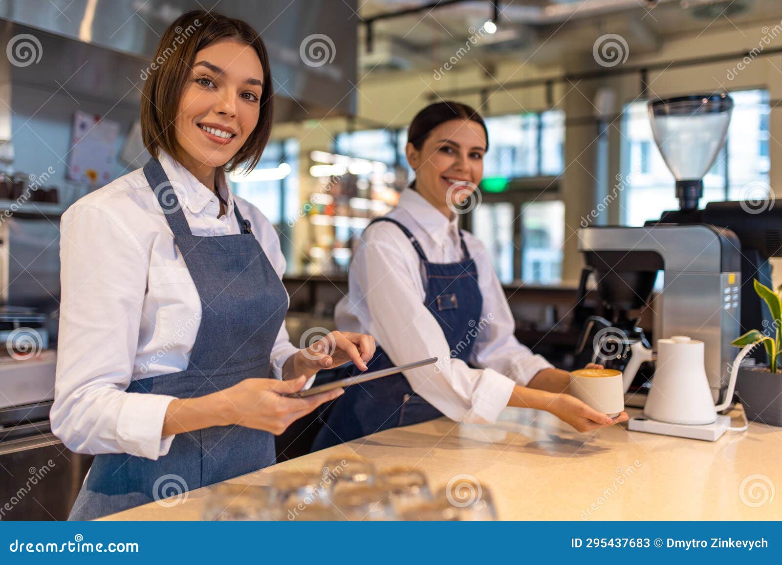 Coffee Shop Assistants Feeling Good at Their Working Place Stock Image ...