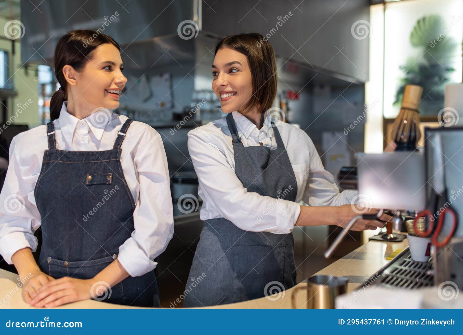 Coffee Shop Assistants Feeling Good at Their Working Place Stock Image ...