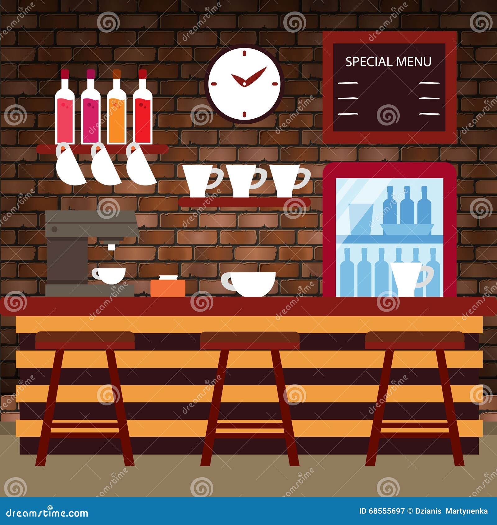 Coffee Shop, Bar, Pub stock vector. Illustration of design - 68555697