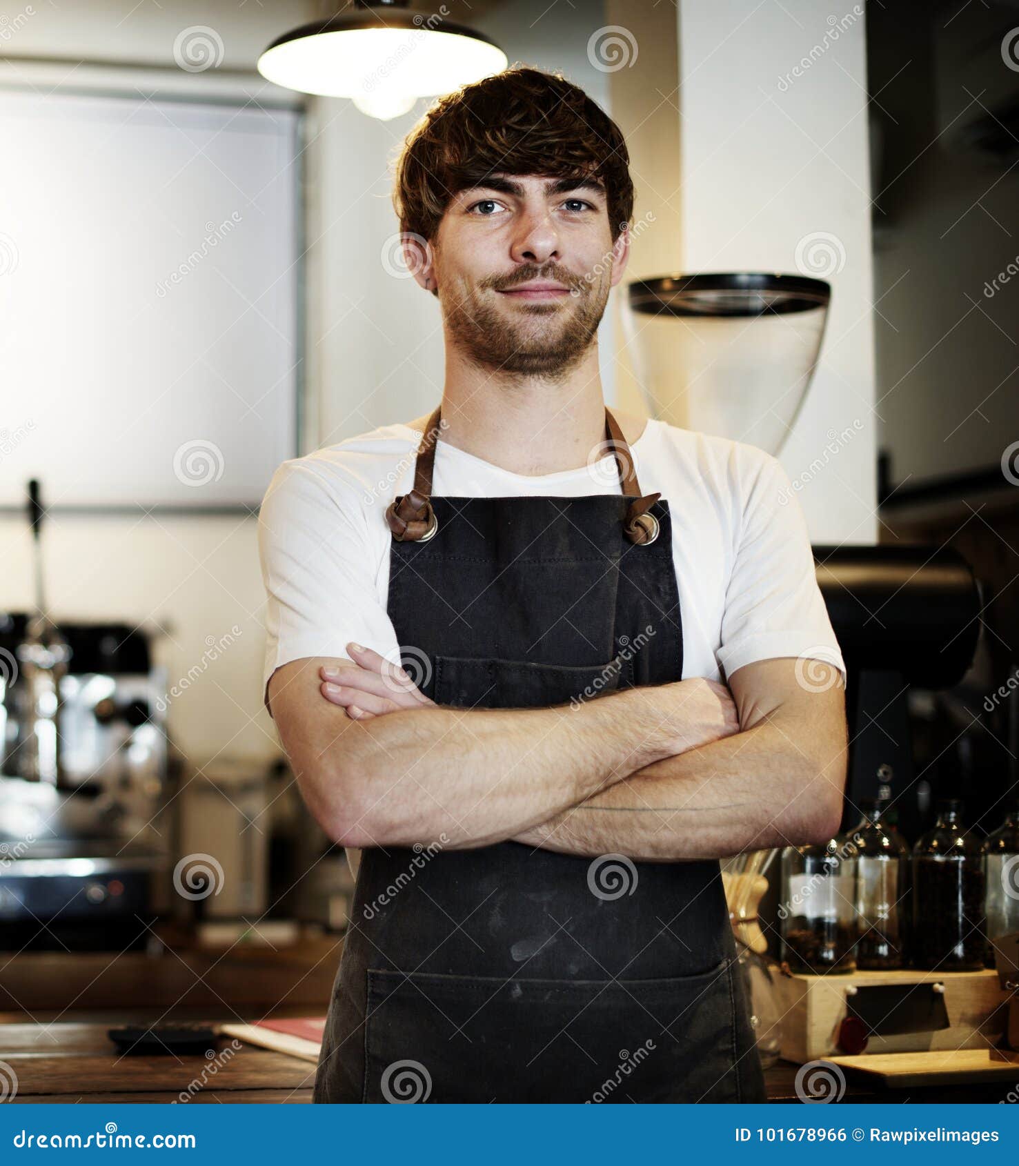 Coffee Shop Barista Man Indoor Stock Photo - Image of happiness ...