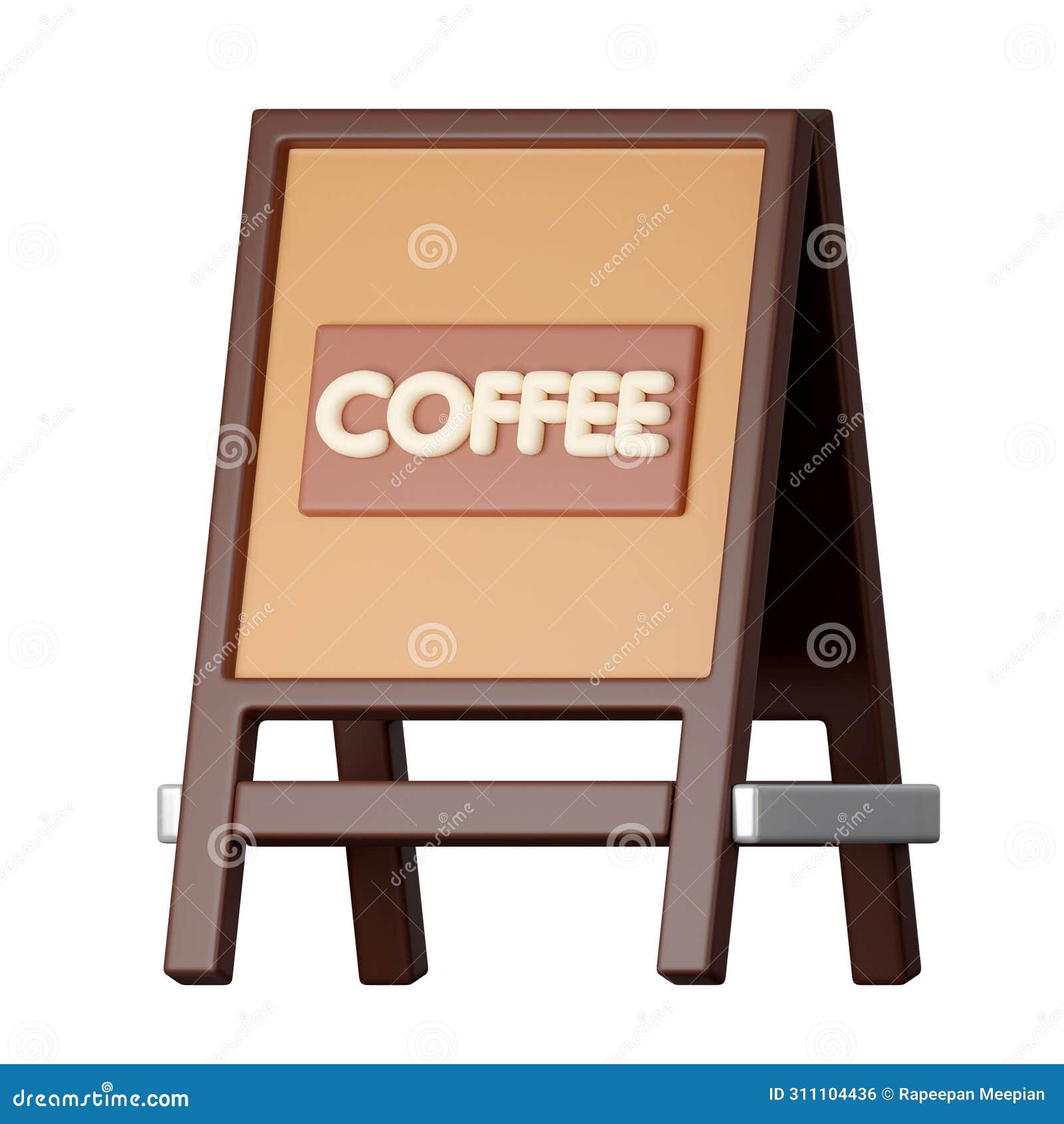 Coffee Shop Board Coffee Sign Outside 3d Illustration Stock ...