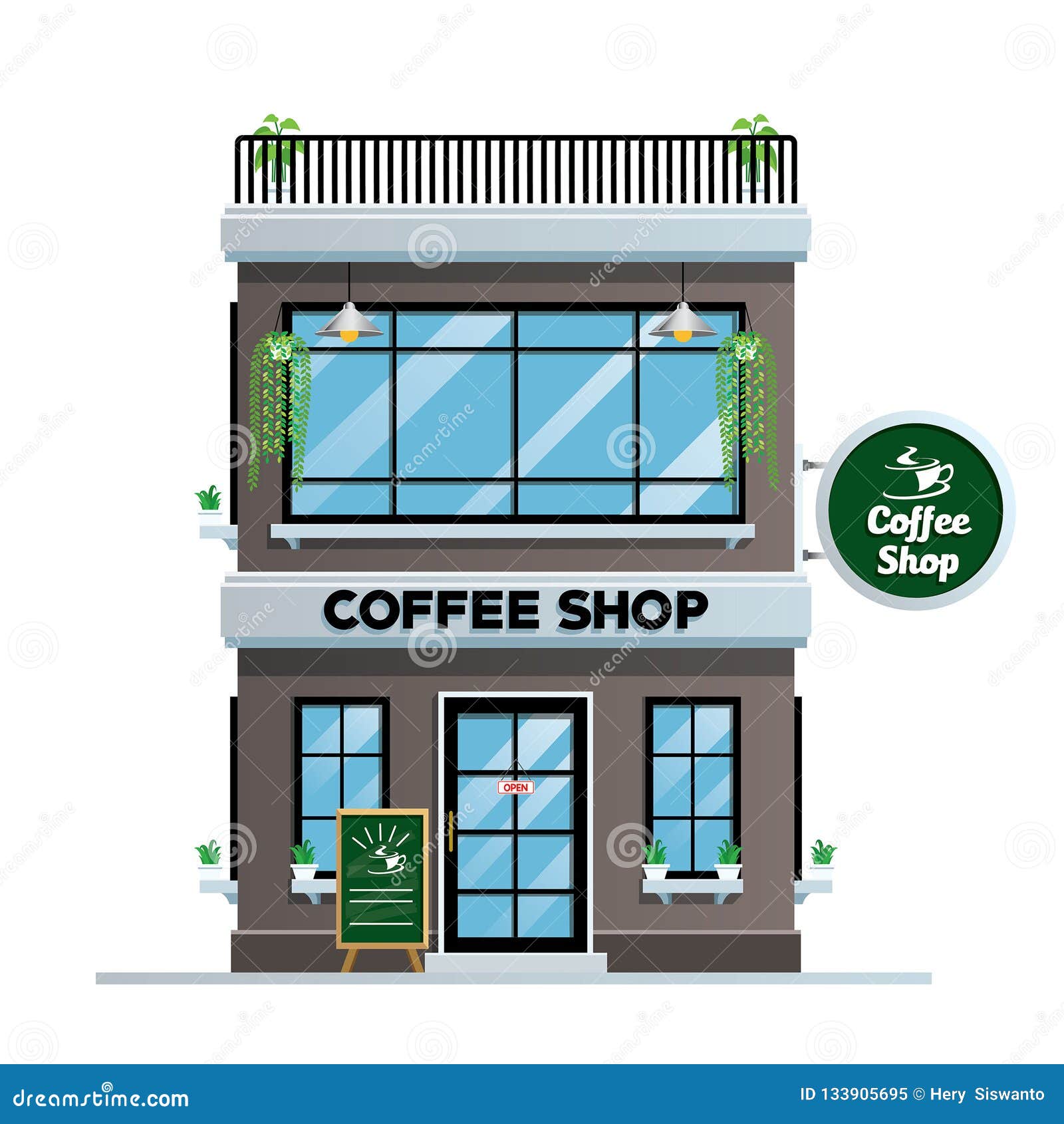 Coffee shop building stock vector. Illustration of espresso - 133905695
