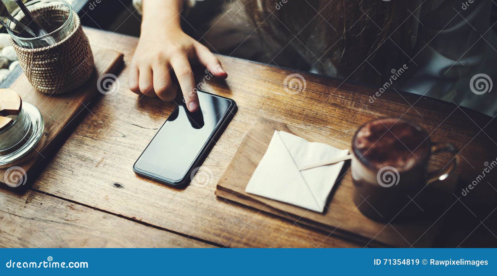 Coffee Shop Diary Relax Using Smart Phone Concept Stock Image - Image ...