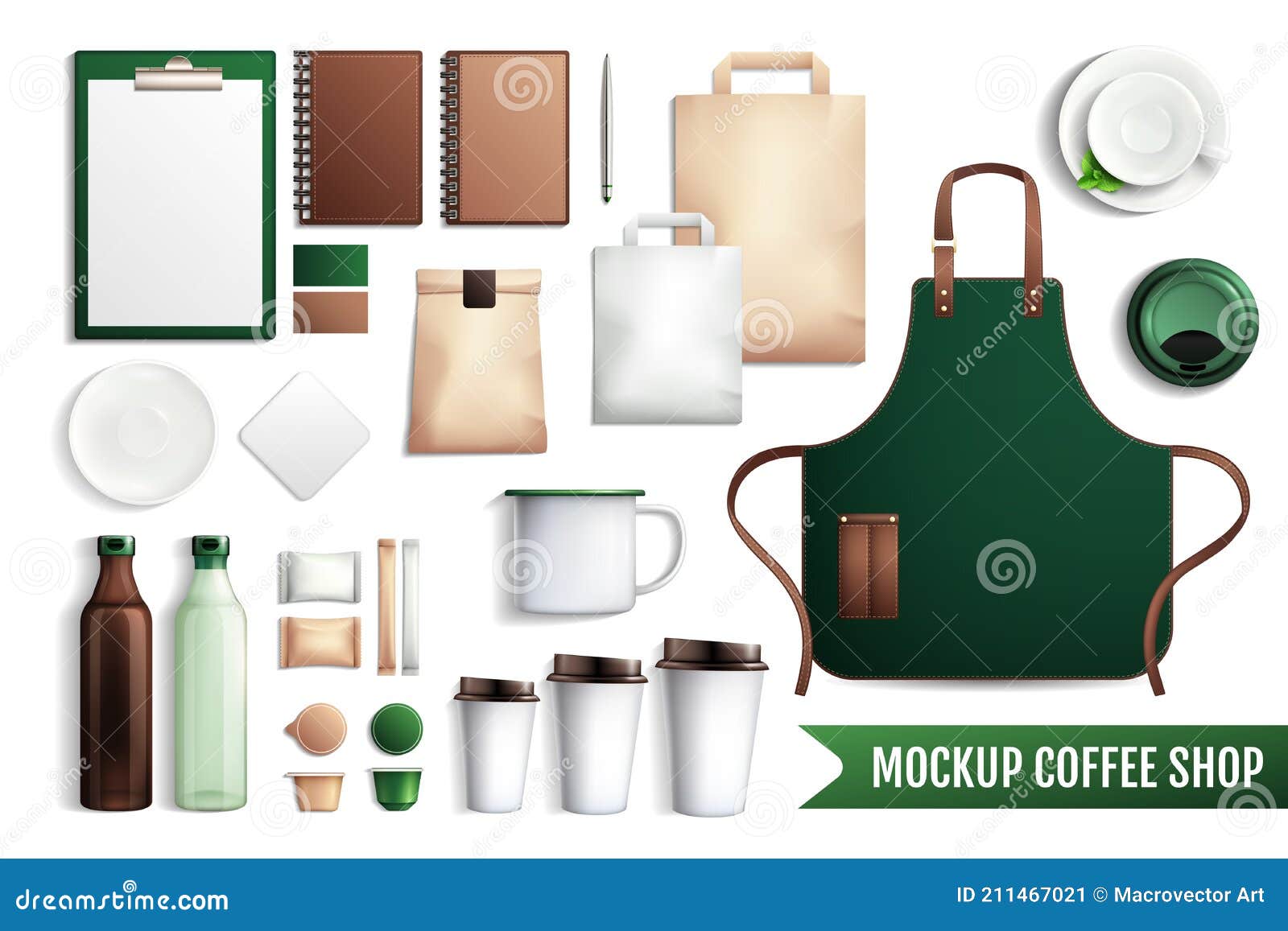 Coffee Shop Elements Mockup Stock Vector - Illustration of concept ...