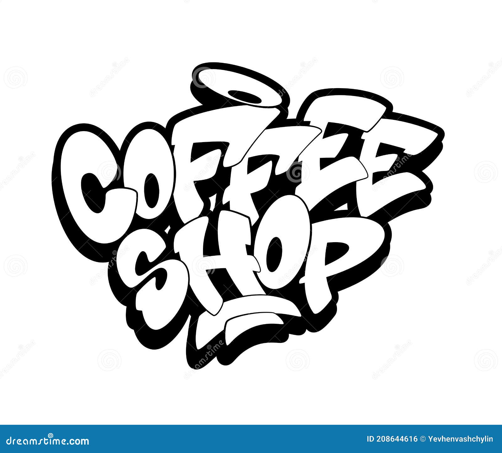 Coffee Shop Font in Graffiti Style. Vector Illustration. Stock Vector ...