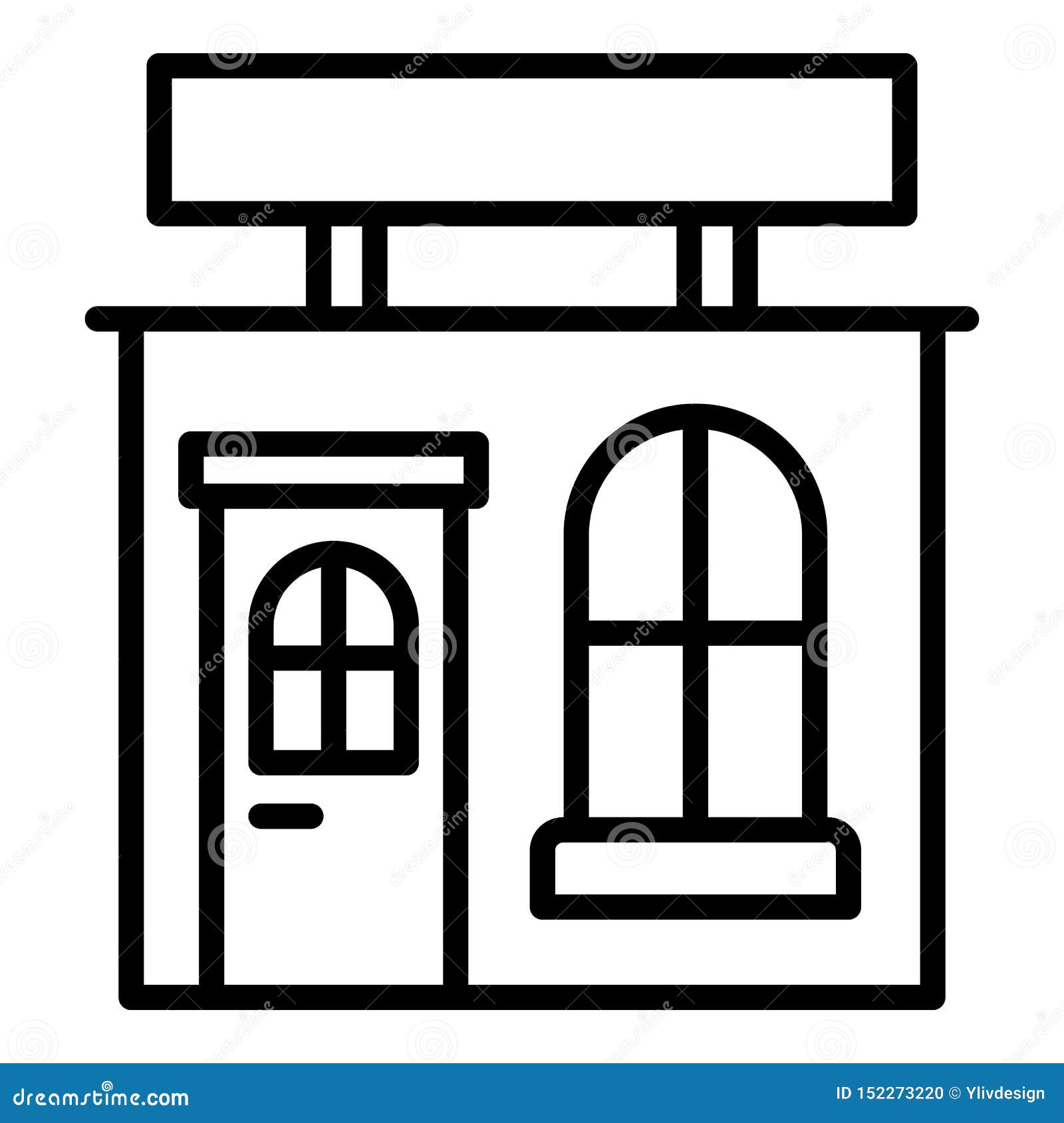 Coffee Shop Icon, Outline Style Stock Vector - Illustration of cafe ...