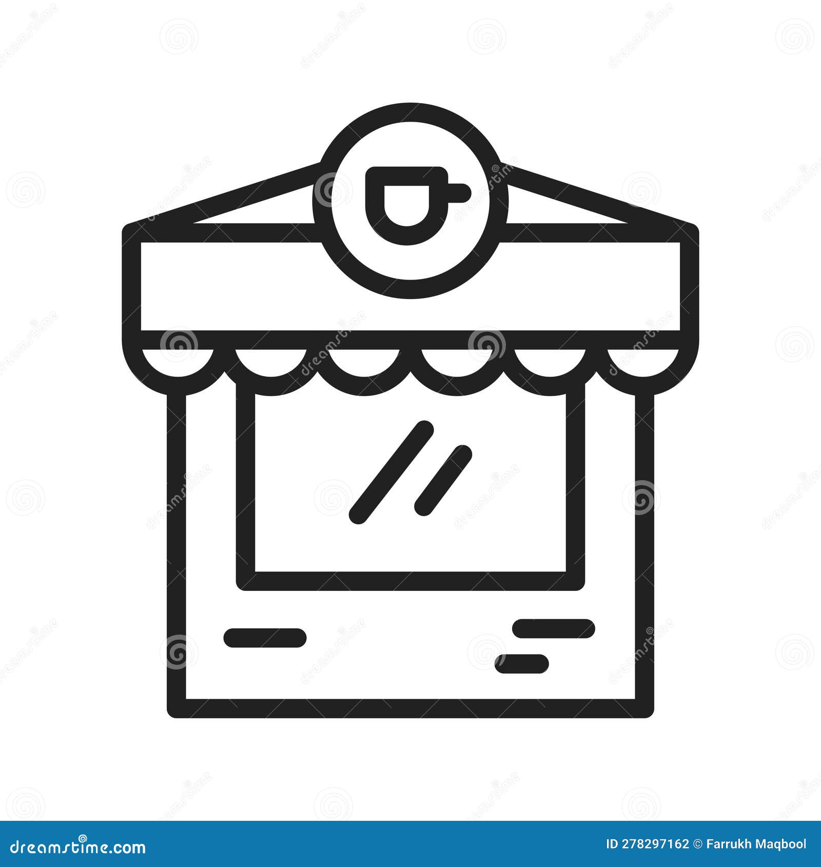 Coffee Shop Icon Vector Image. Stock Vector - Illustration of line ...