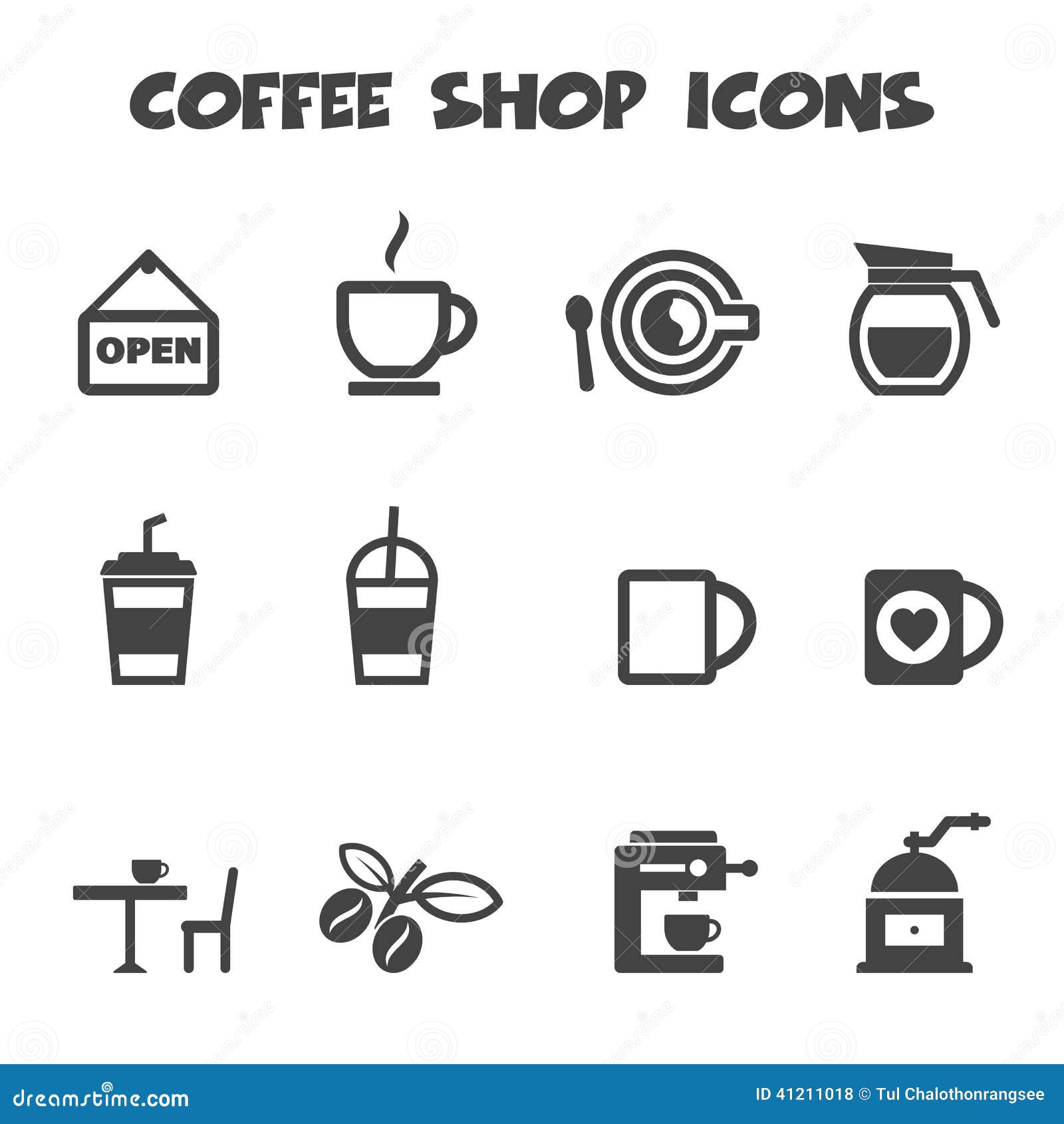 Coffee shop icons stock vector. Illustration of delicious - 41211018
