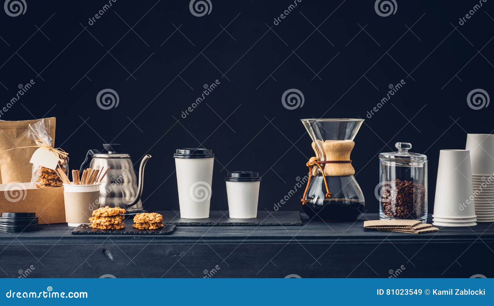 Coffee Shop Interior, Coffee To Go and Accessories Stock Image - Image ...