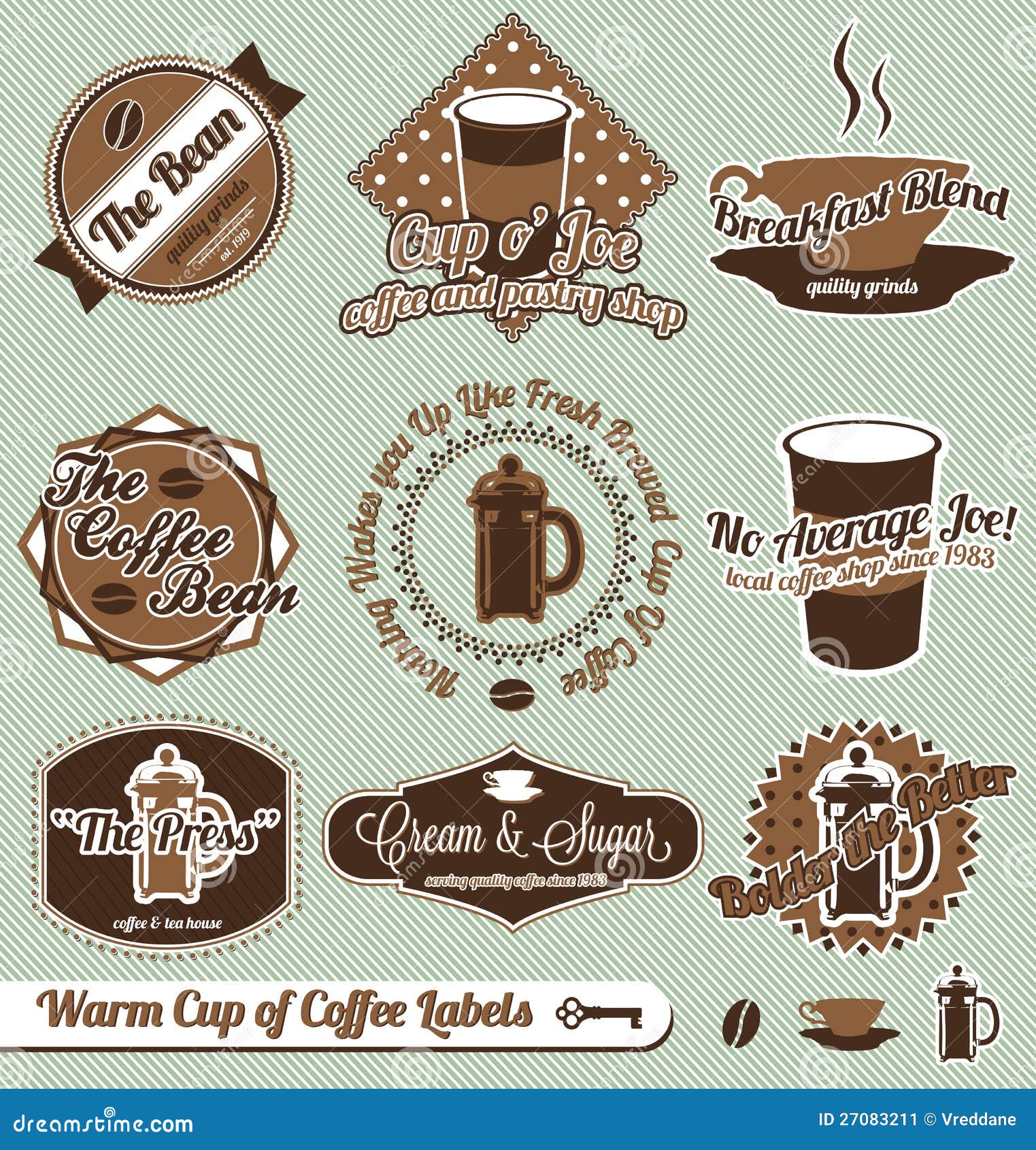 Coffee Shop Labels and Stickers Stock Vector - Illustration of cookies ...