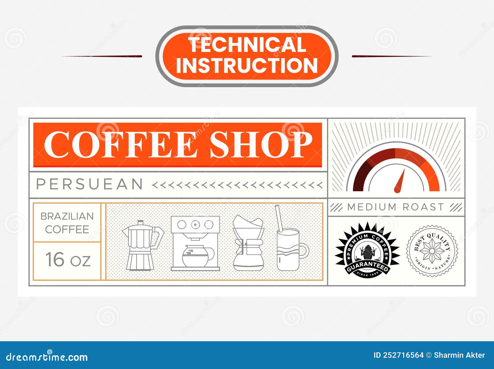 Level Of Coffee Roast. Level Of Coffee Acidity And Taste. Illustration ...