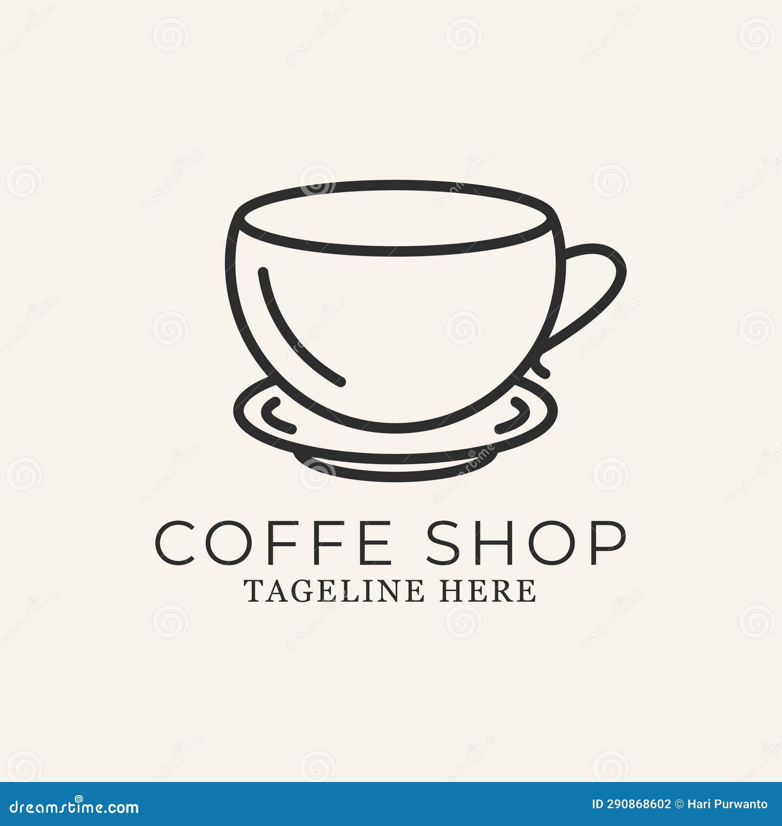 Coffee Shop Line Art Logo Design Vector Stock Vector - Illustration of ...