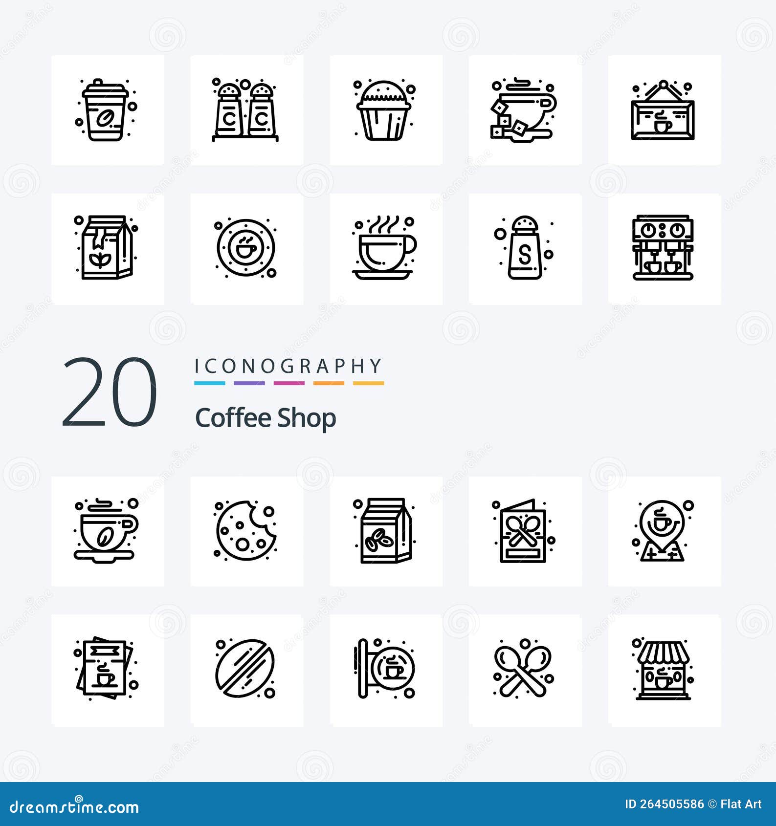 20 Coffee Shop Line Icon Pack. Like Cup. Shop. Coffee Box. Menu Stock ...