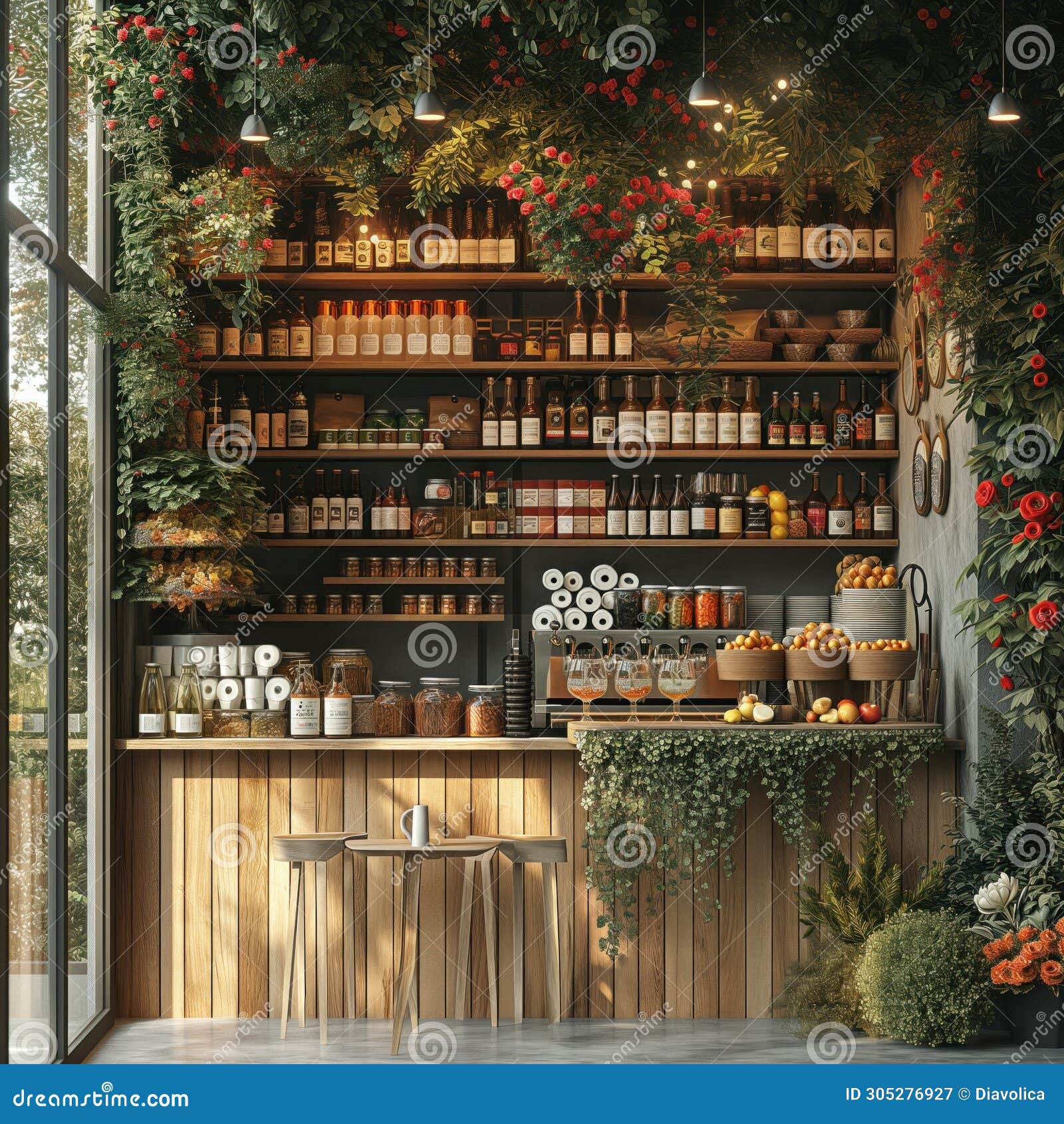 Coffee Shop Location Interior Stock Illustration - Illustration of ...