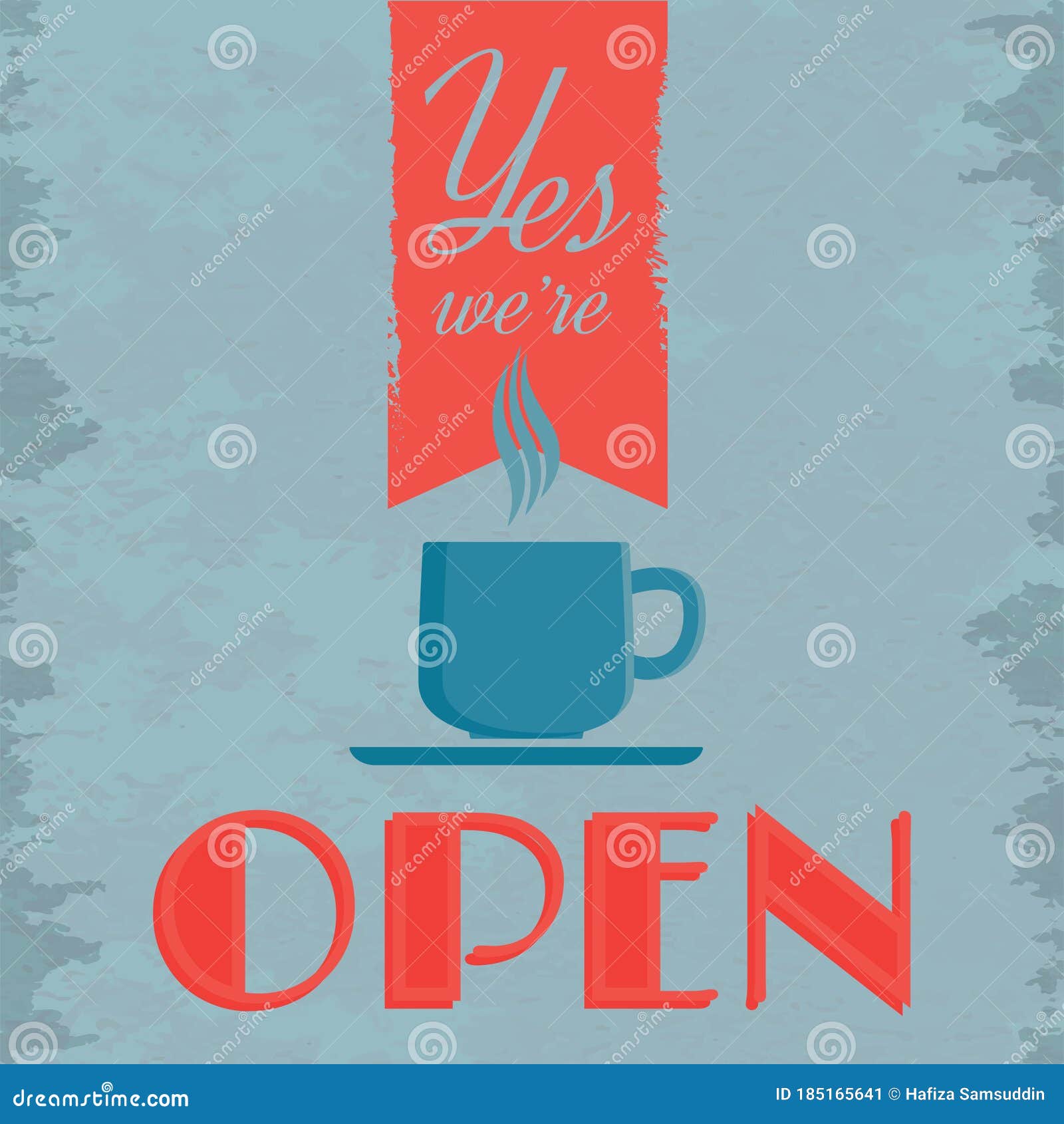 Coffee Shop Open Sign. Vector Illustration Decorative Design Stock ...