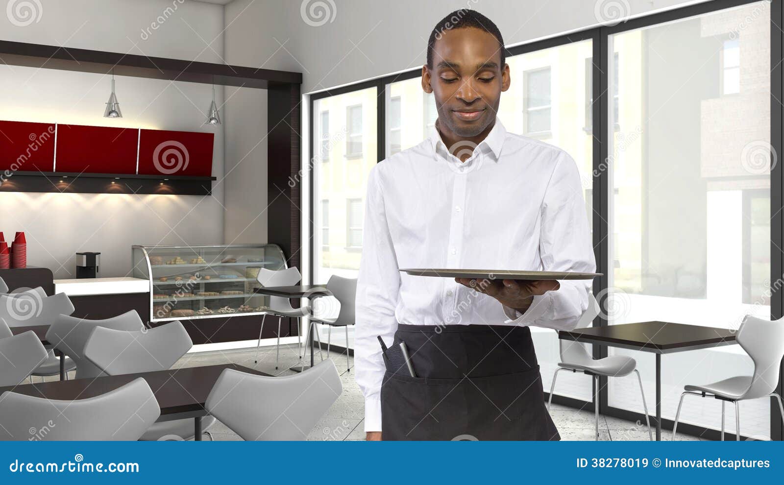 Coffee Shop Server stock image. Image of apron, hospitality - 38278019