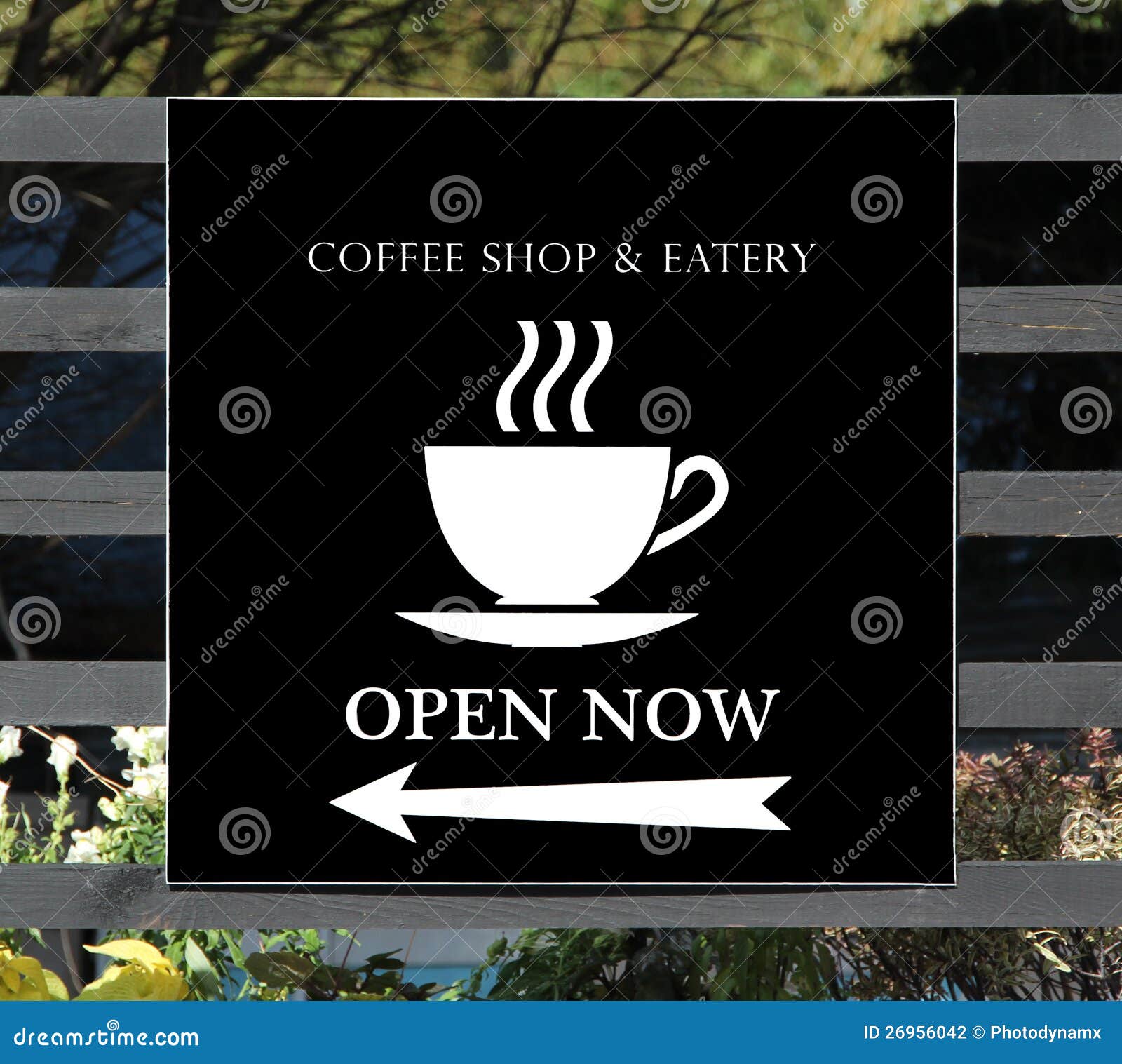 Coffee shop sign stock photo. Image of cafe, drink, arrows - 26956042