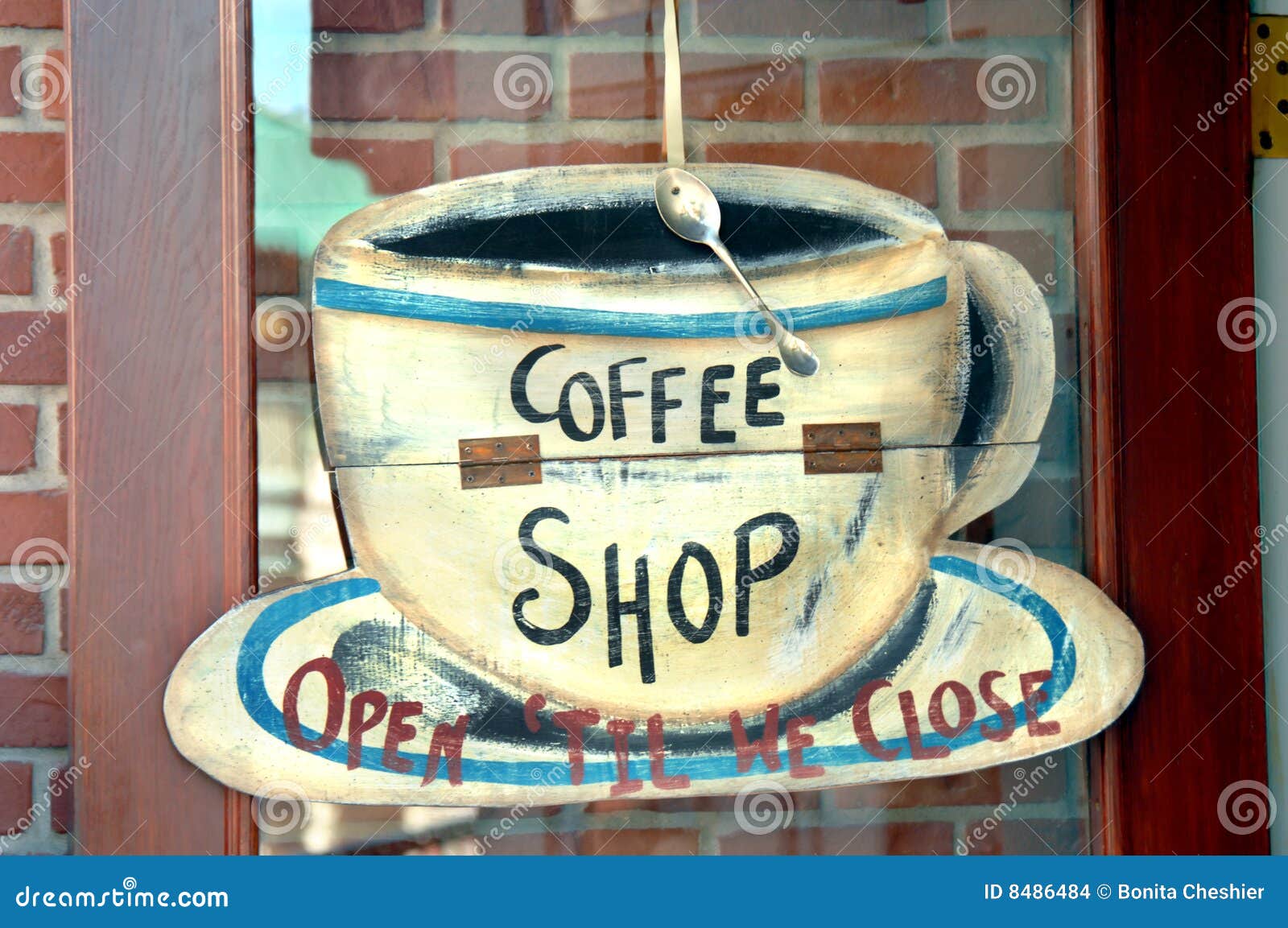 Coffee Shop Sign stock photo. Image of shop, entry, saucer - 8486484
