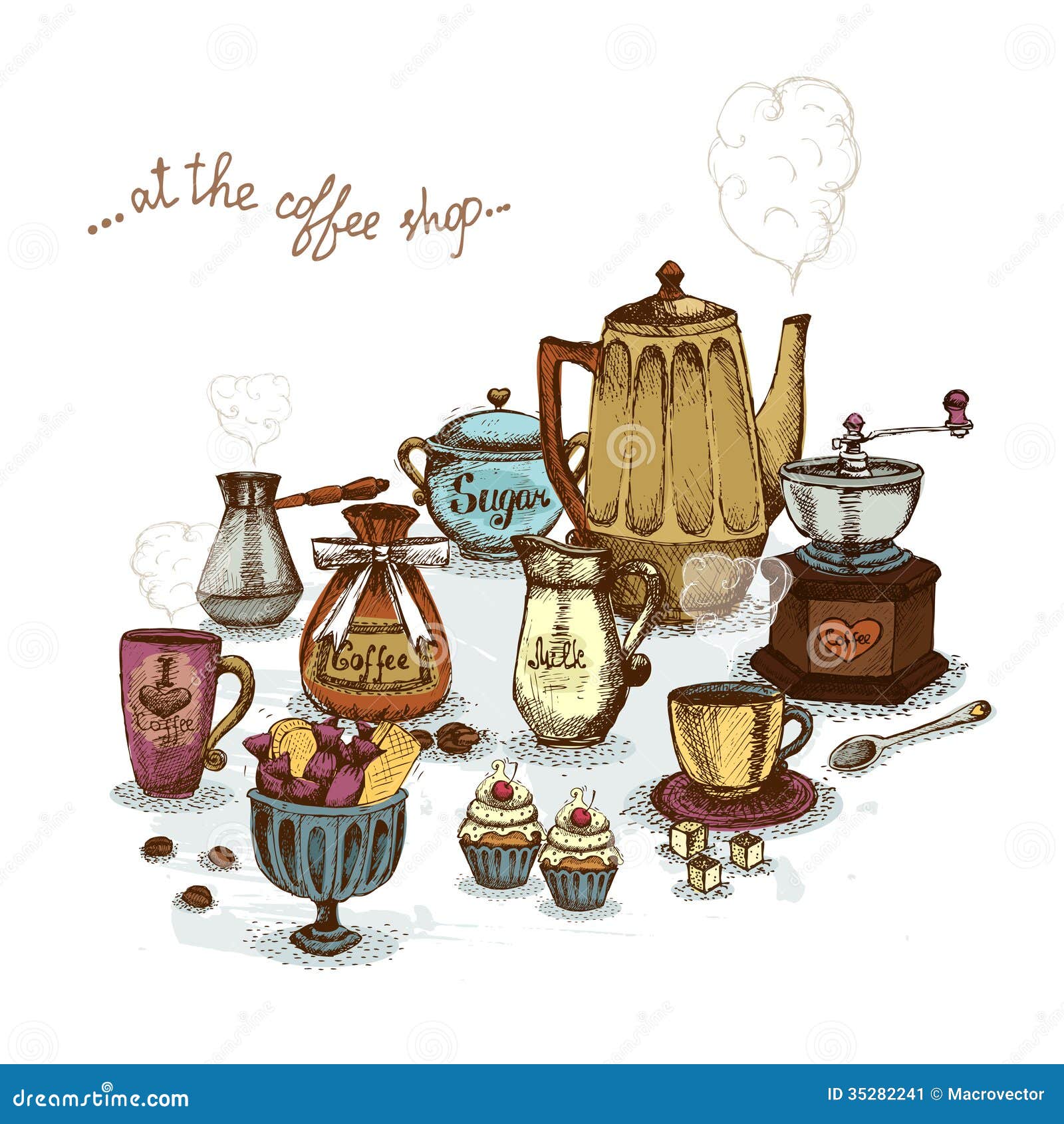 Set Of Coffee Life Icons. Coffee Lover Lifestyle Logo. Coffee Shop Or ...