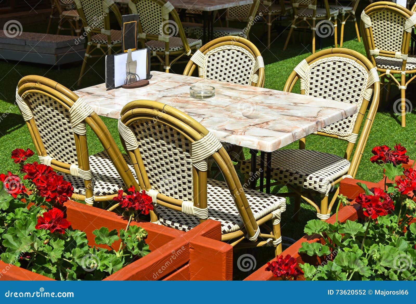 Coffee Shop Tables Outdoors Stock Photo - Image of terrace, green: 73620552