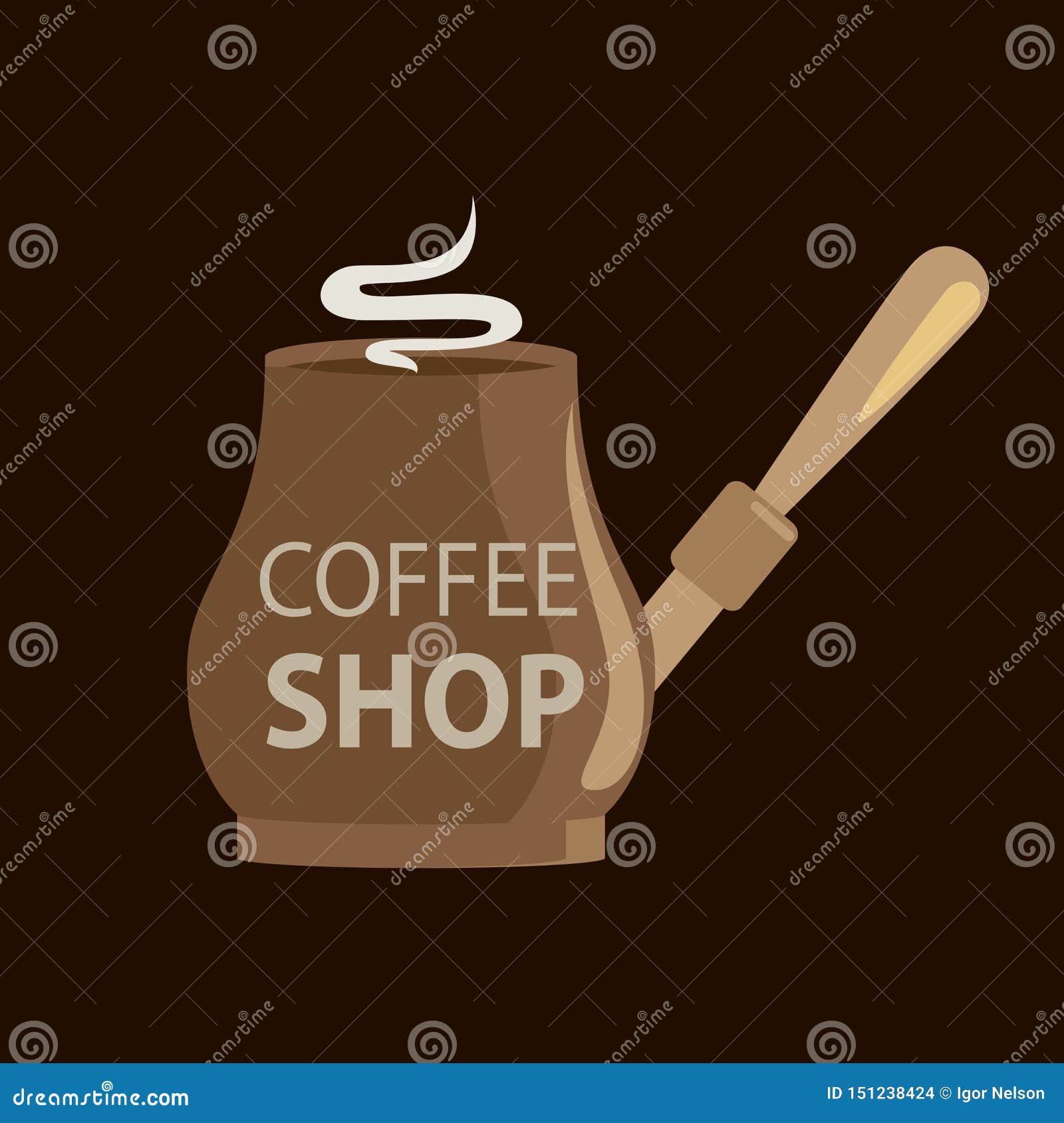 Coffee Shop Turk Illustration. Emblem or Logo. Vector Illustration ...