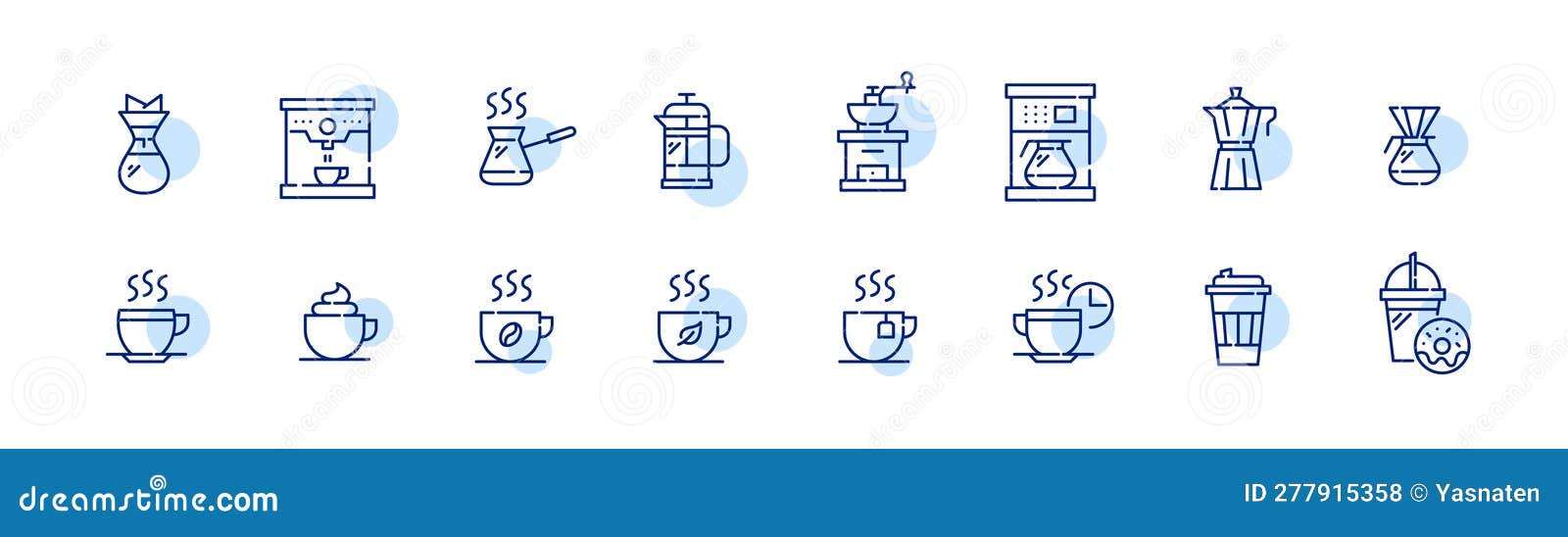 Coffee Shop. Types of Coffee Drinks Coffee Making Technics Stock ...