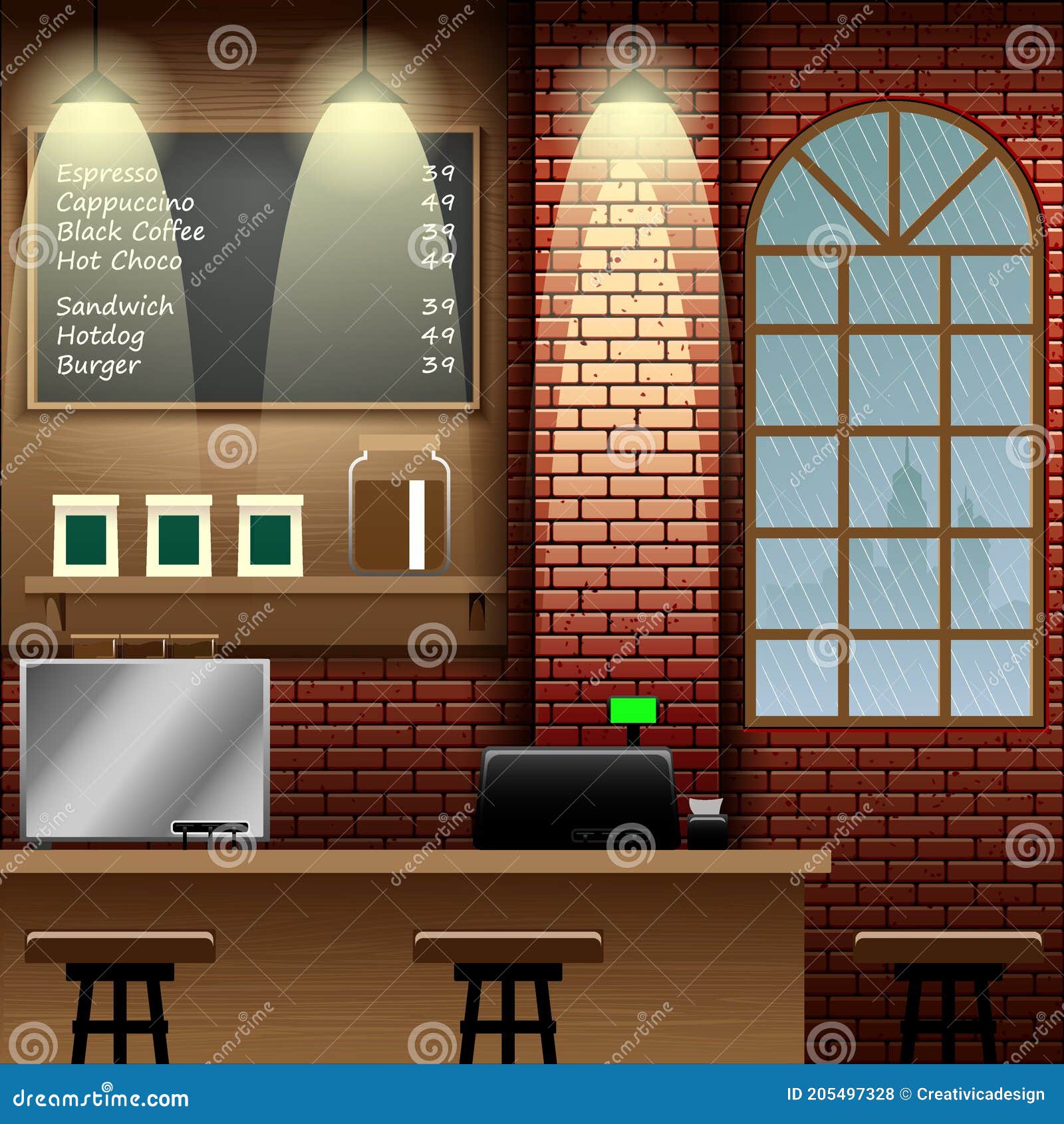 Coffee Shop Vector Illustration for Background Stock Vector ...