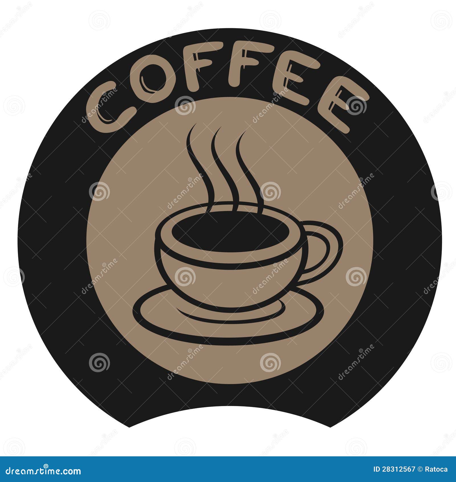 Coffee sign stock vector. Illustration of tone, brown - 28312567