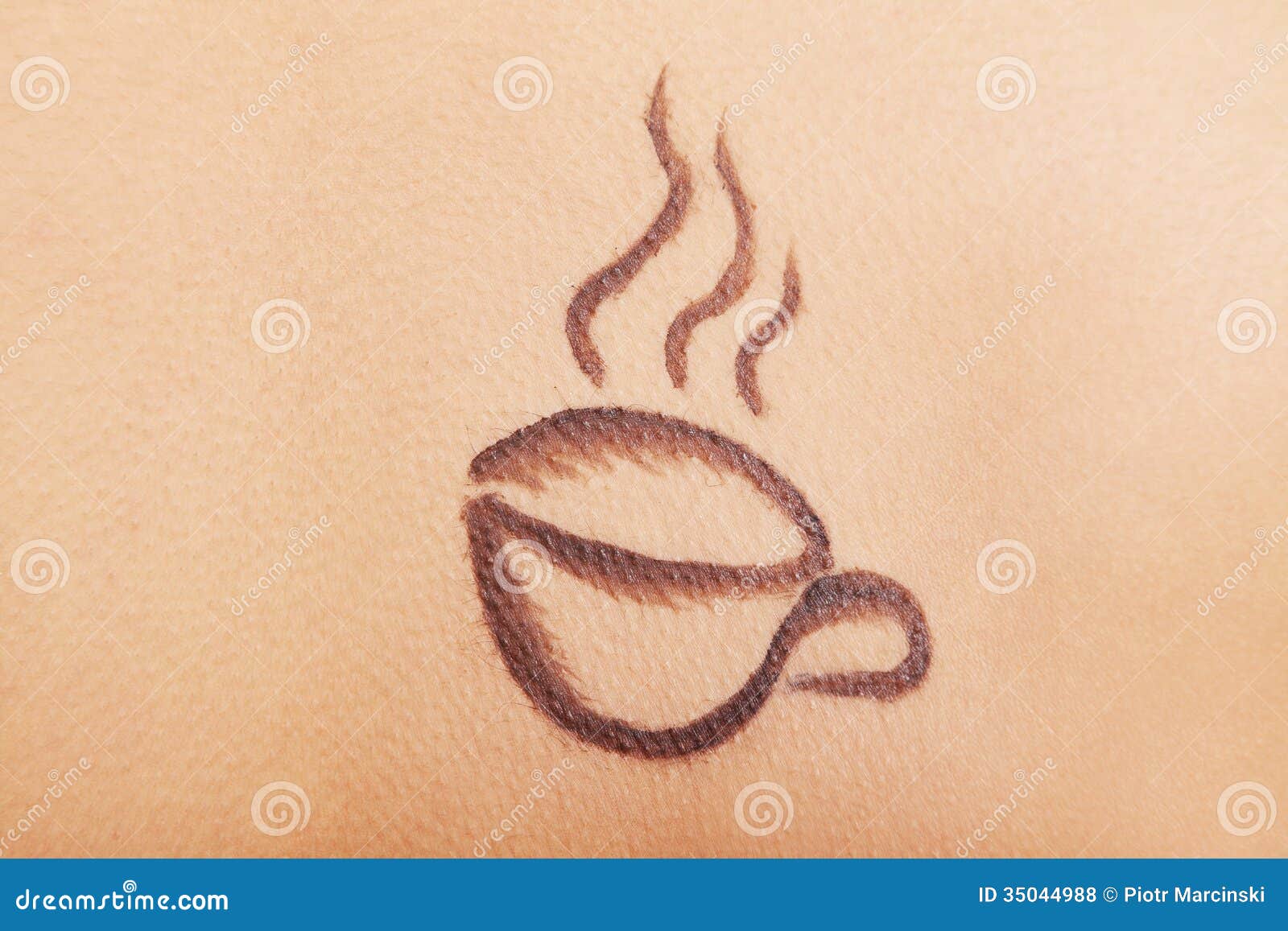 Coffee sign on human sign. stock photo. Image of food - 35044988