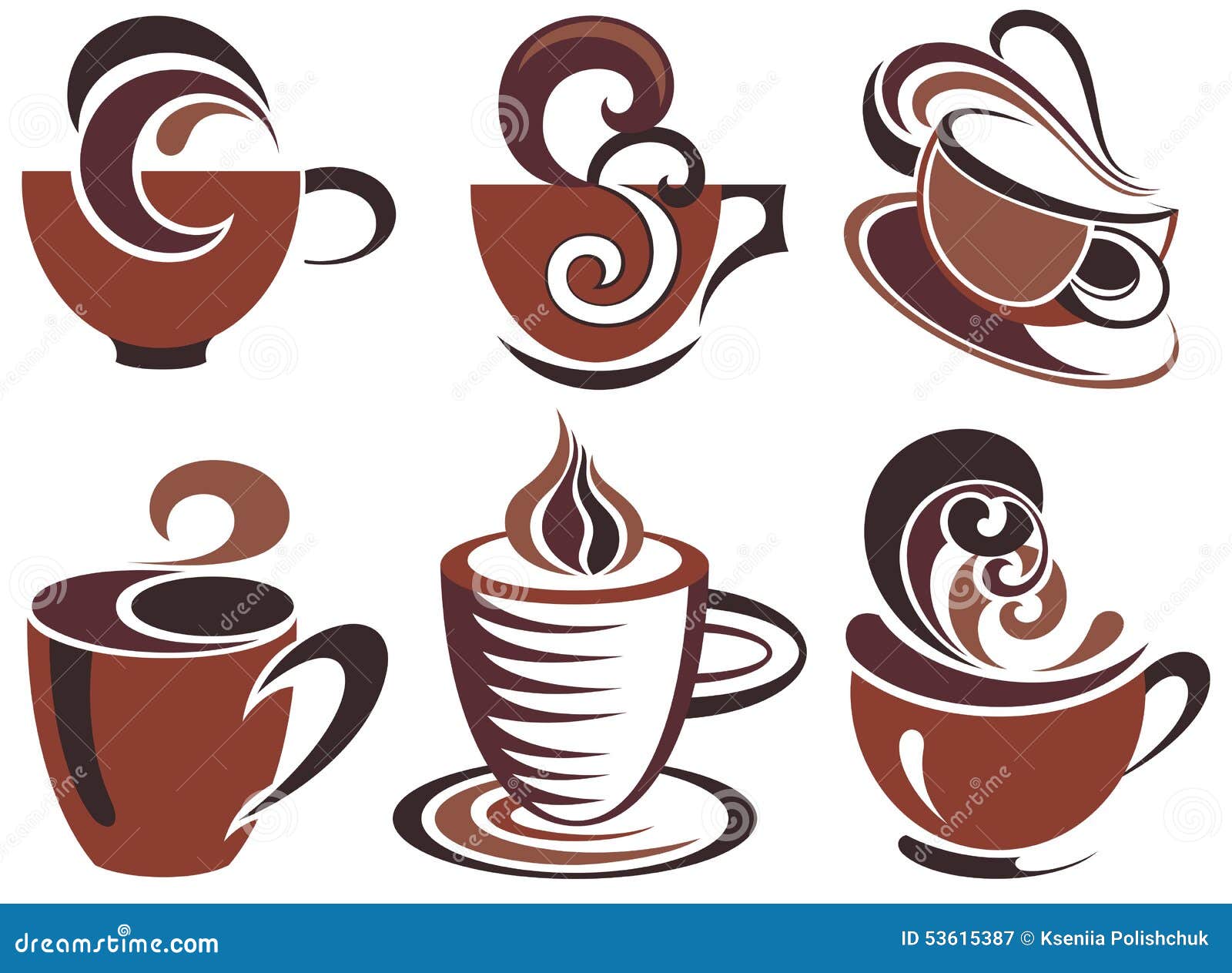 Set Of 4 Coffee Signs Cartoon Vector | CartoonDealer.com #13285839