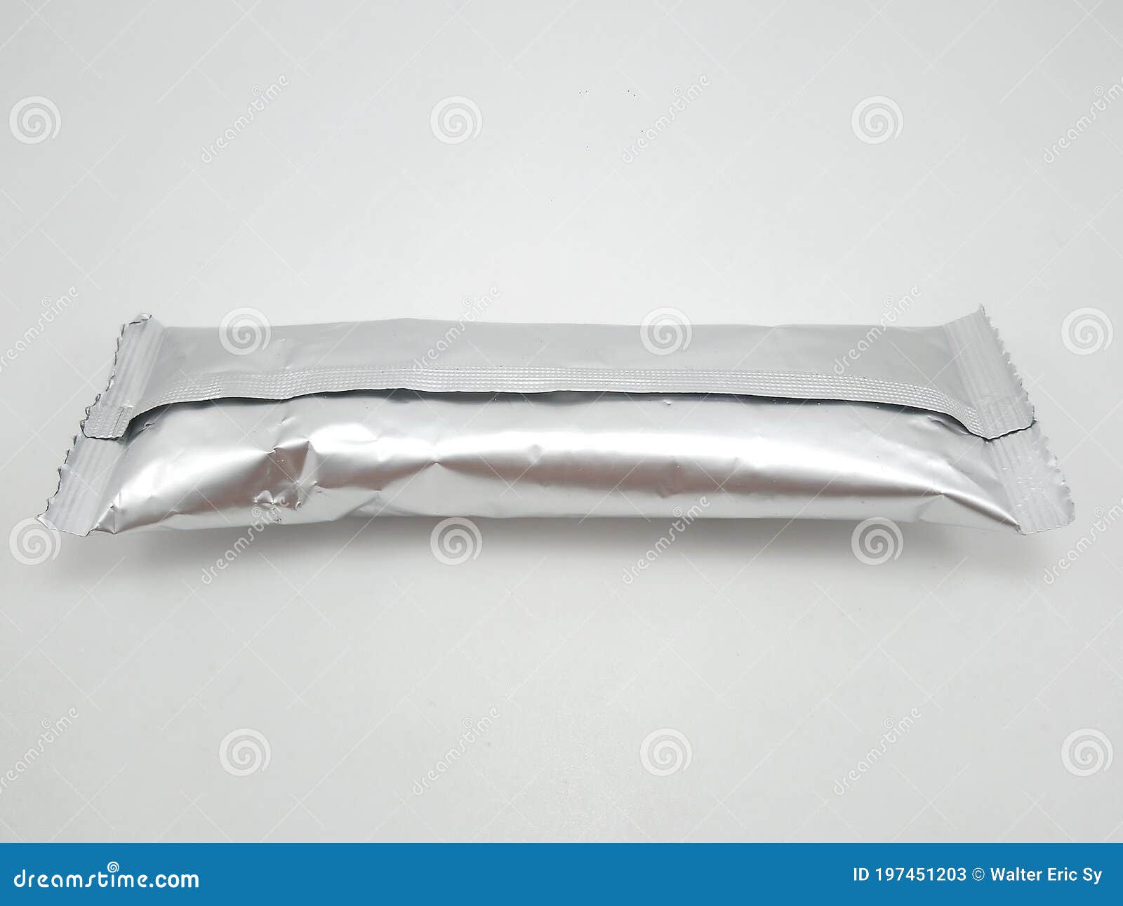 Coffee silver foil sachet stock image. Image of milk - 197451203