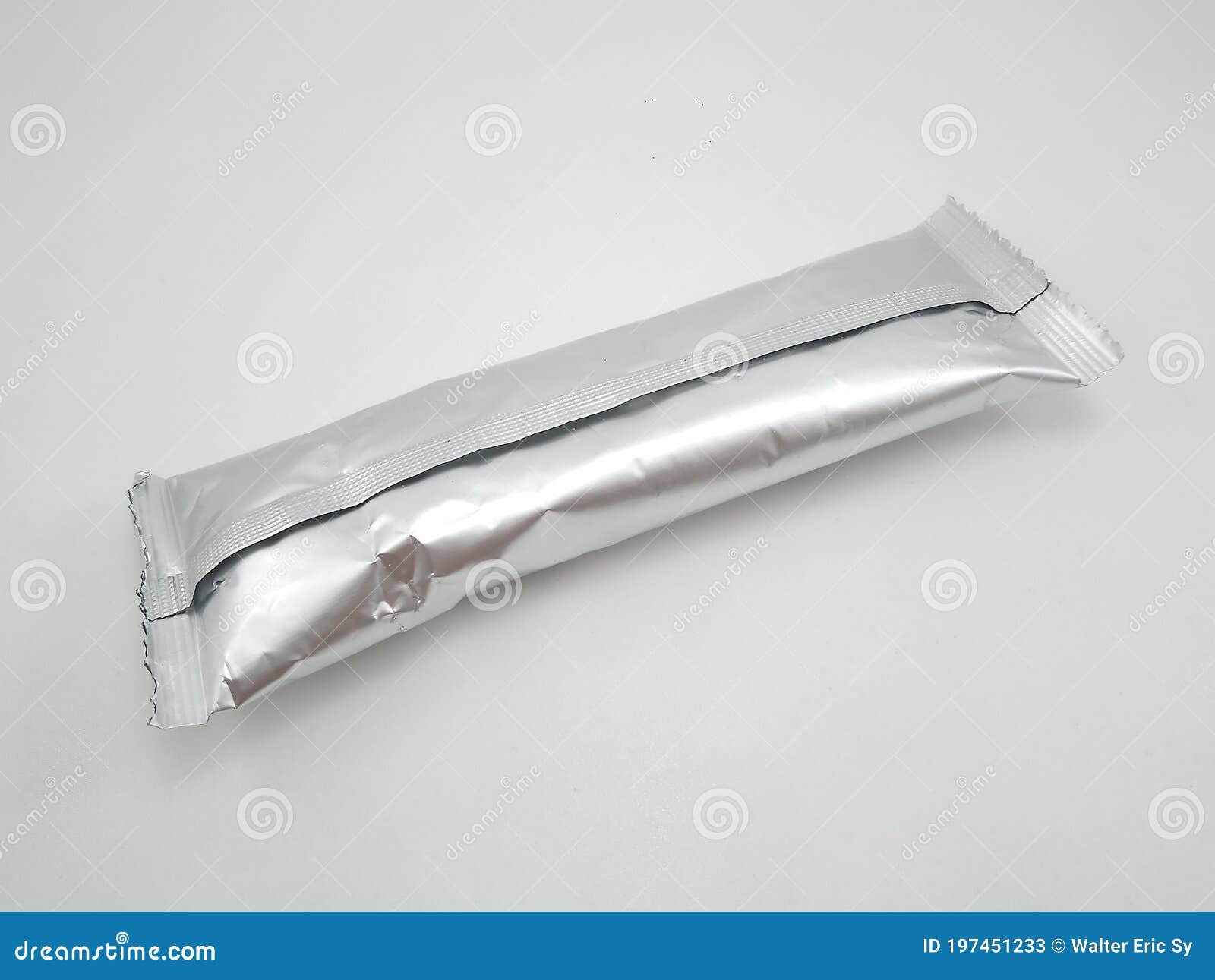 Coffee silver foil sachet stock image. Image of silver - 197451233
