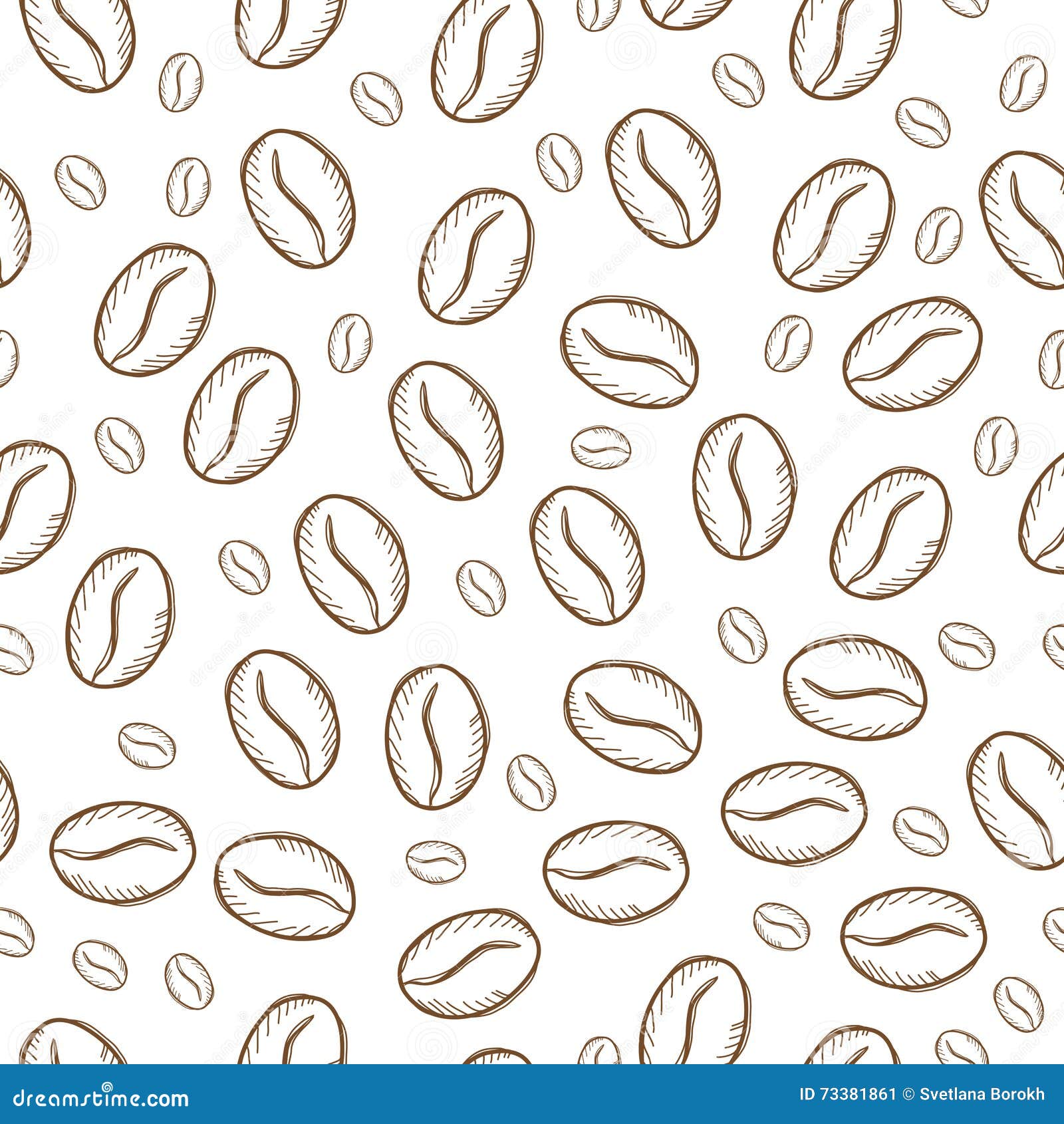 Coffee Sketch Hand Drawing Pattern Vector Illustration Stock Vector ...