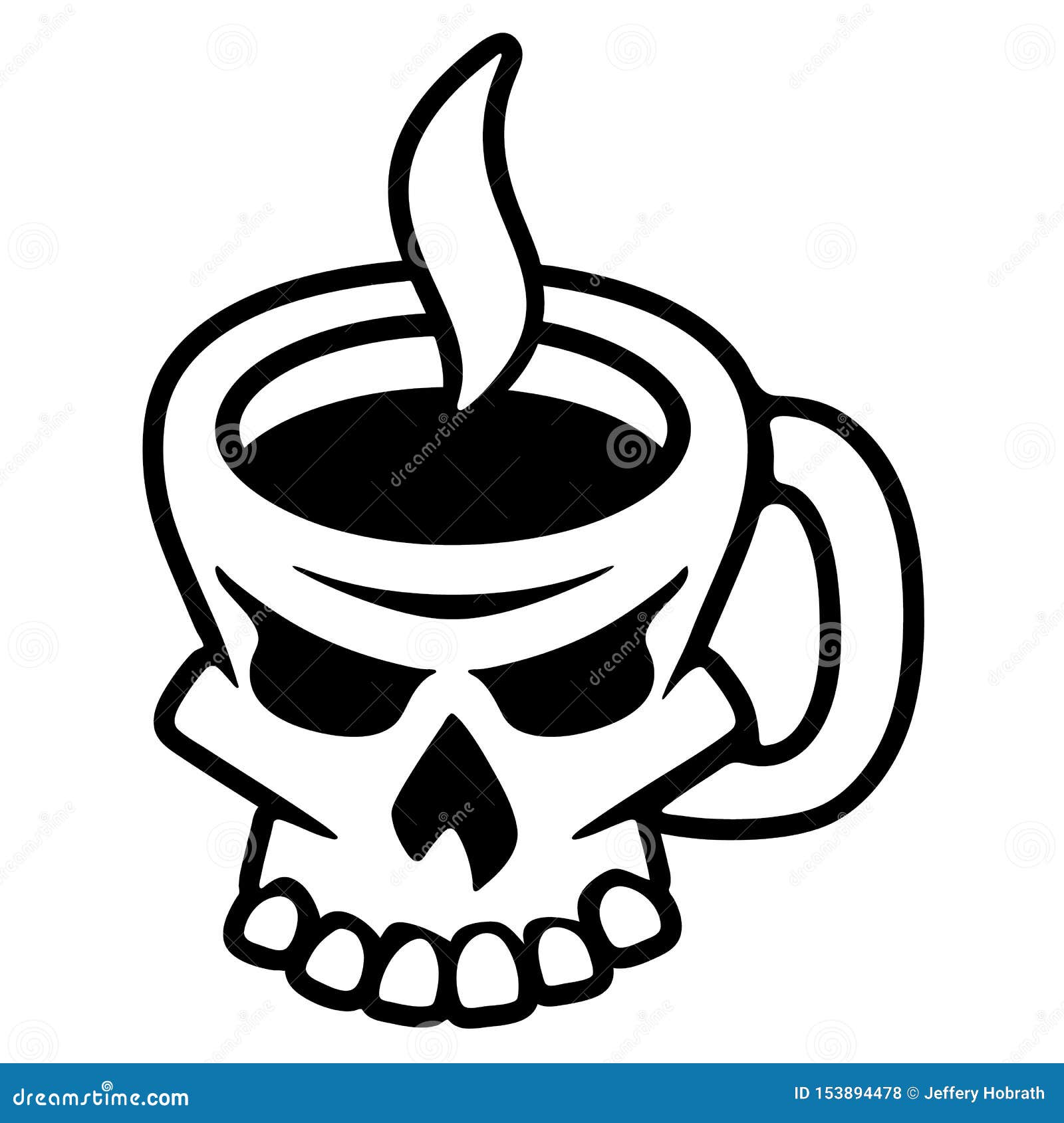 Coffee Skull Isolated Vector Illustration Stock Vector - Illustration ...