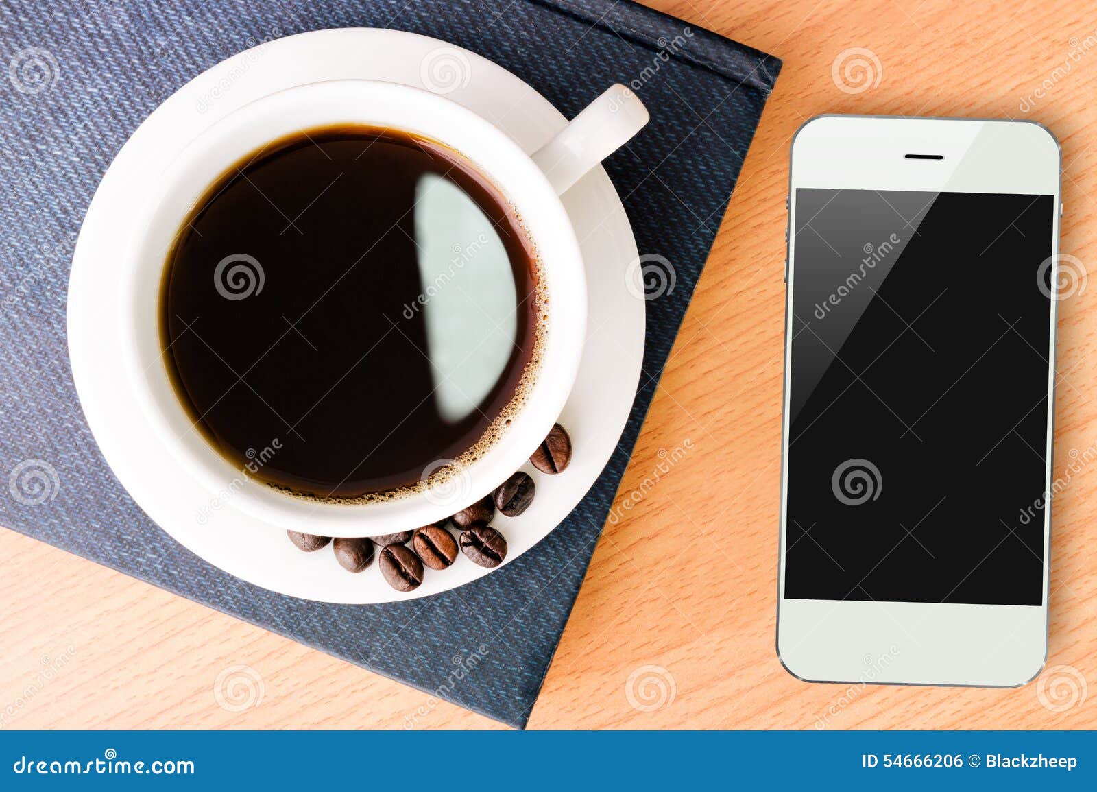 Coffee and Smartphone Mobile on Table Stock Photo - Image of coffee ...