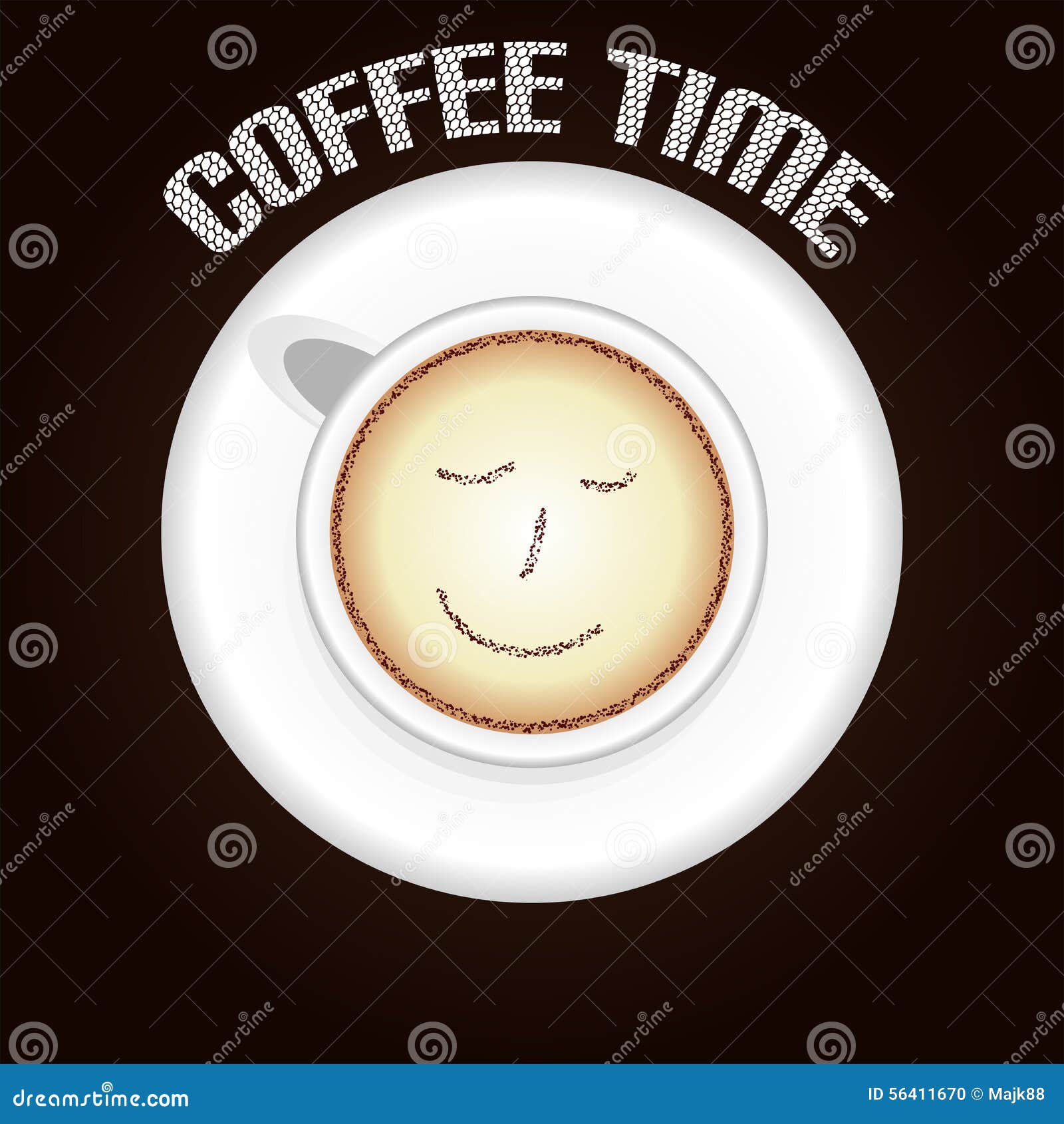 Coffee with Smile on Brown stock illustration. Illustration of creative ...