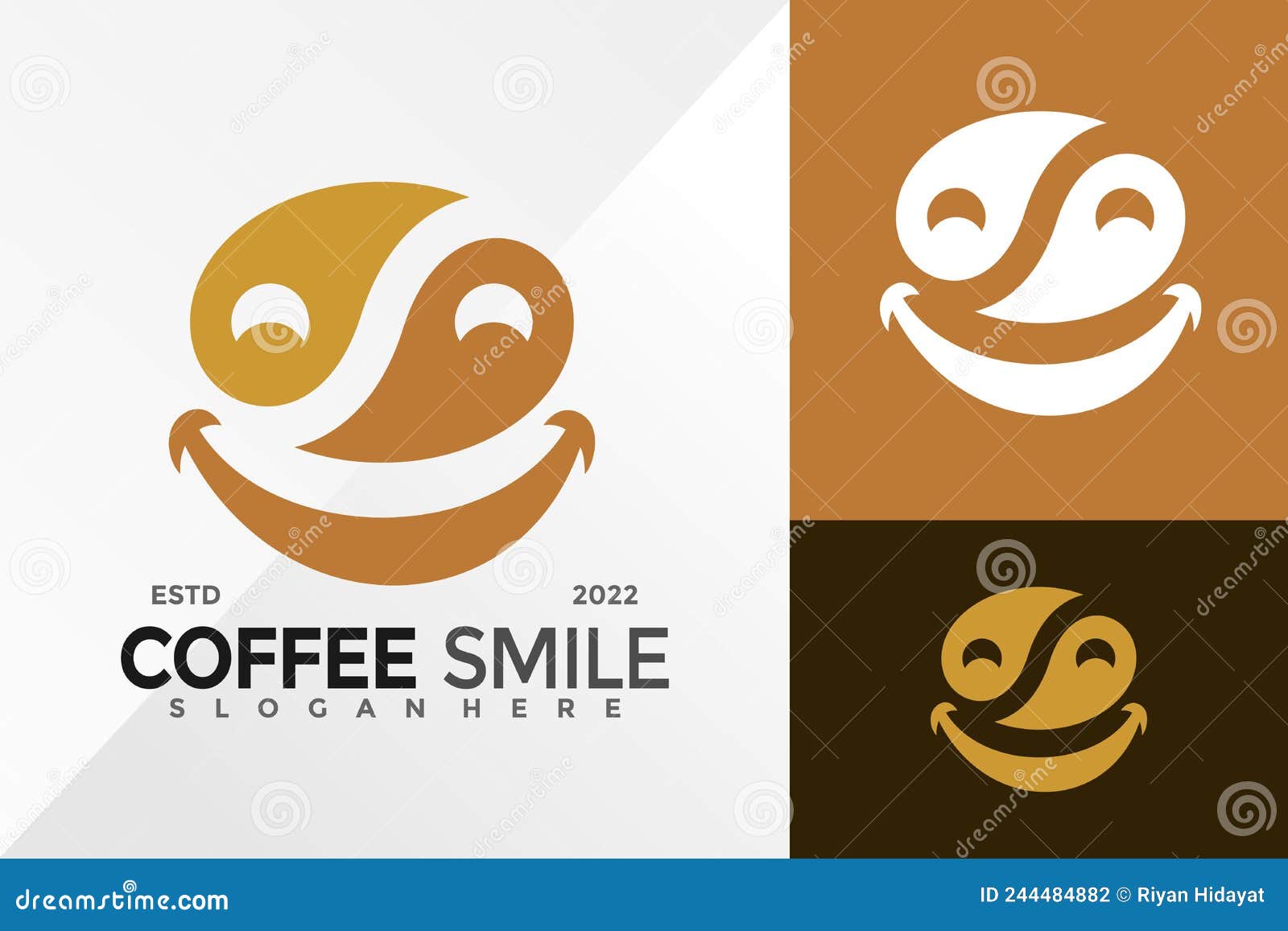 Coffee Smile Logo Design Vector Illustration Template Stock Vector ...