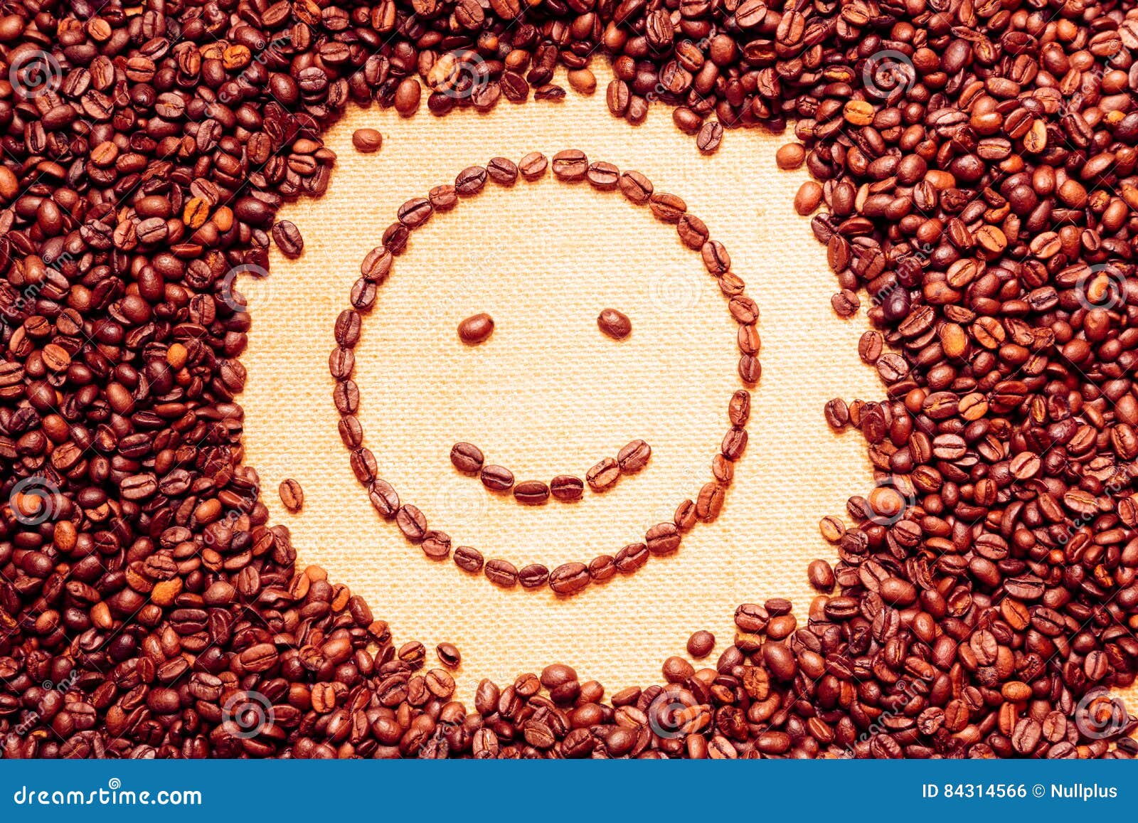 Coffee Smiley Face Made Out Coffee Beans Background, Ov Royalty-Free ...