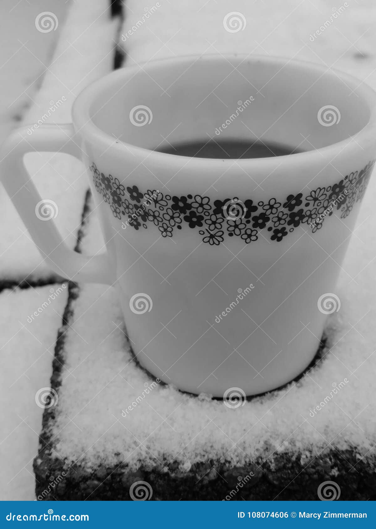 Coffee in the snow stock photo. Image of white, coffee - 108074606