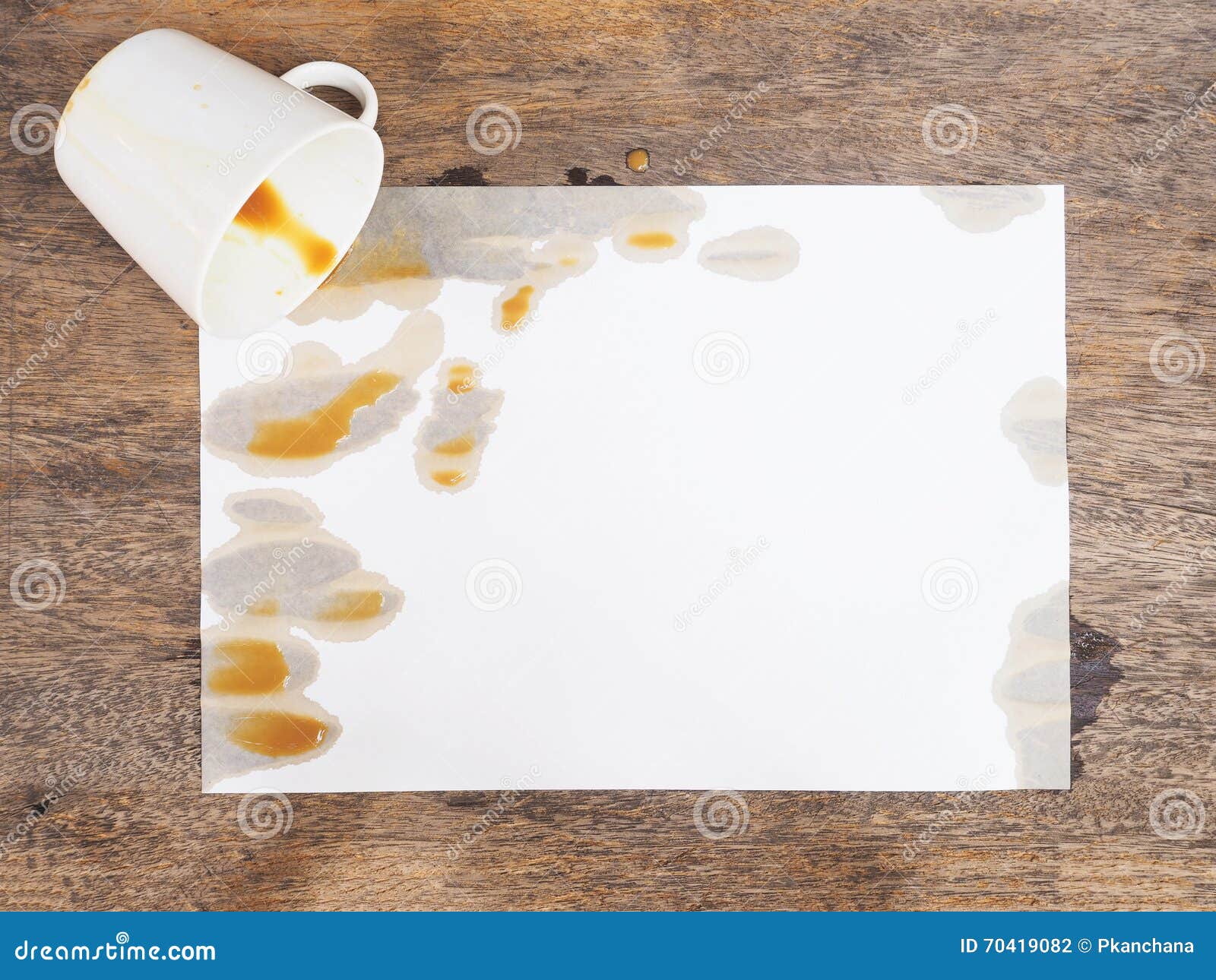 Coffee Spilled Out from White Cup Stock Photo - Image of desk, fall ...